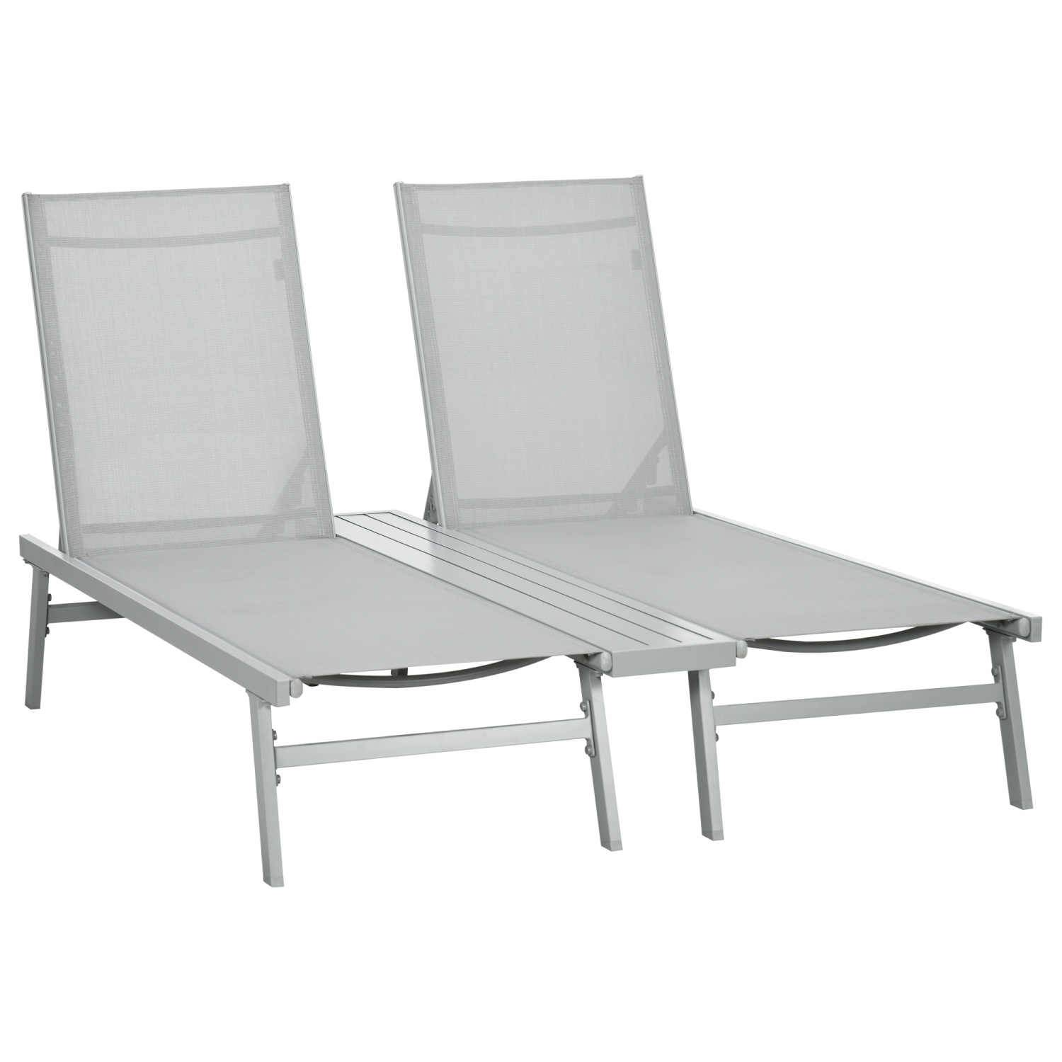 Chaise Lounge Pool Chairs Set of 2 Aluminum Outdoor Sun Tanning Chairs ...
