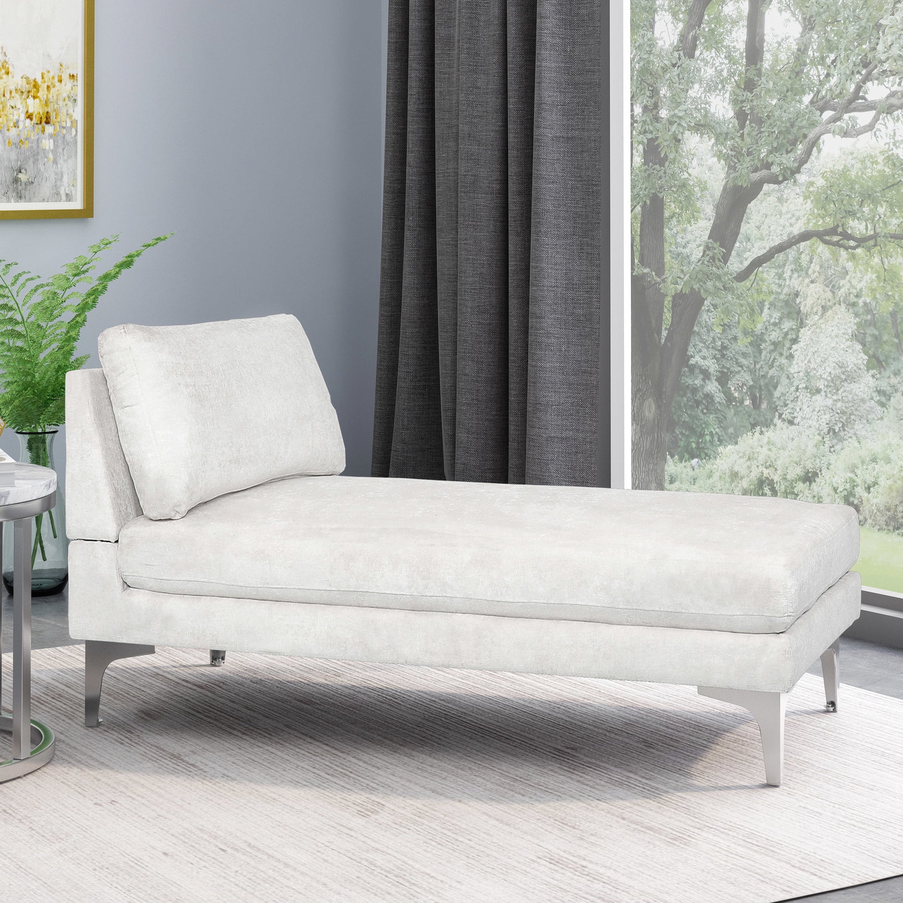 Chaise with Ivory Fabric | Upgrade Seating | Library - Walmart.com