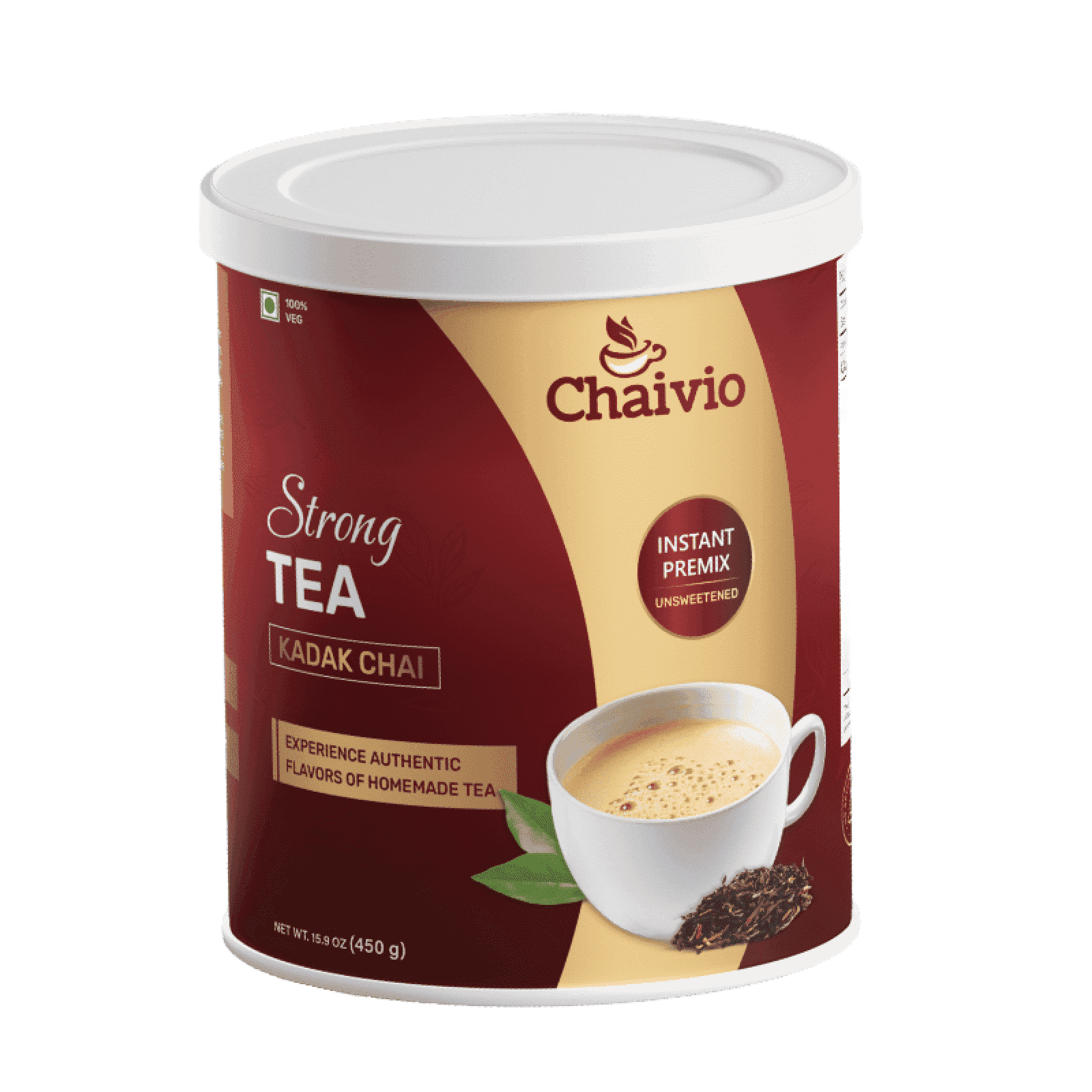 Chaivio Kadak Chai Tea Premix, Unsweetened Instant Powder, Karak Chai ...