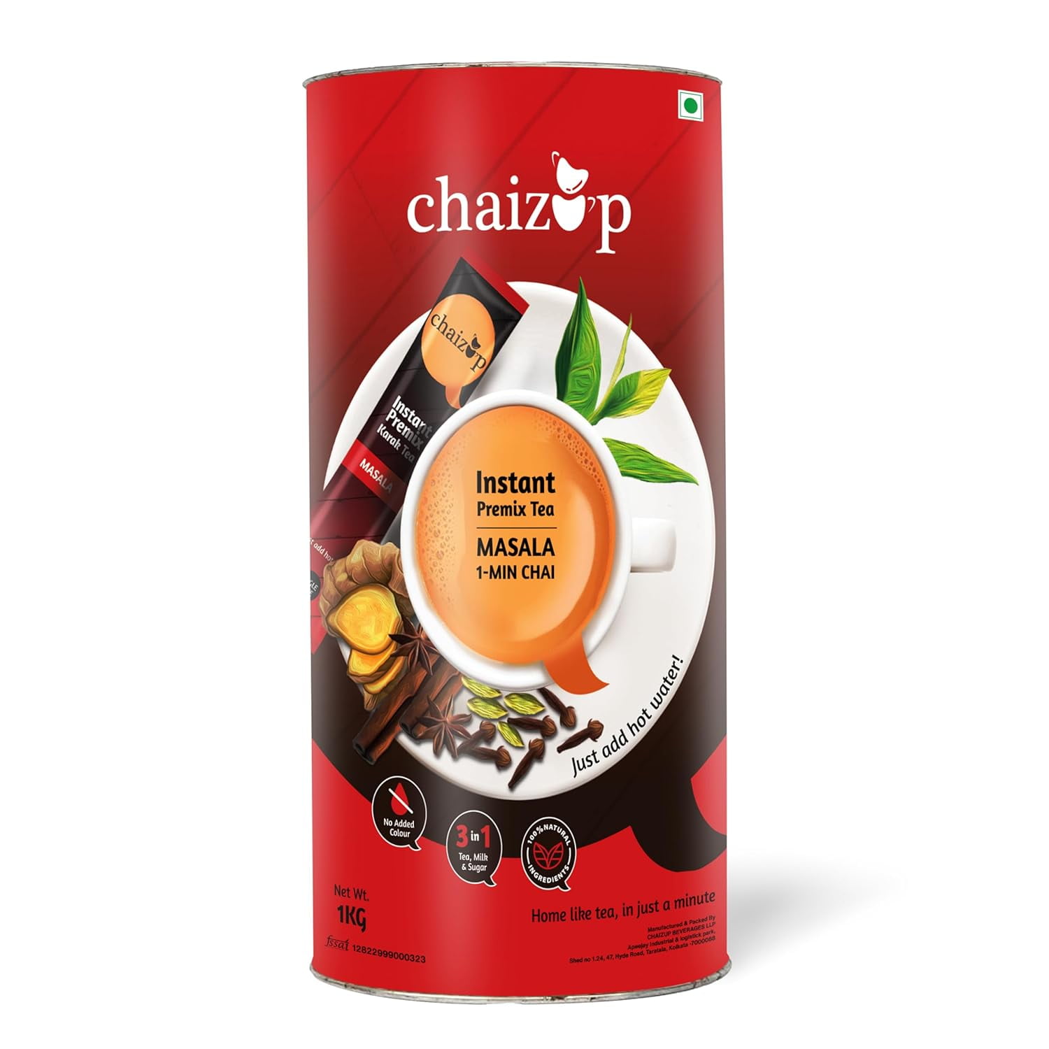Chaizup Premium 1 Min Instant Masala Tea Premix - 1 Kg Can, 35.2 Ounce ...