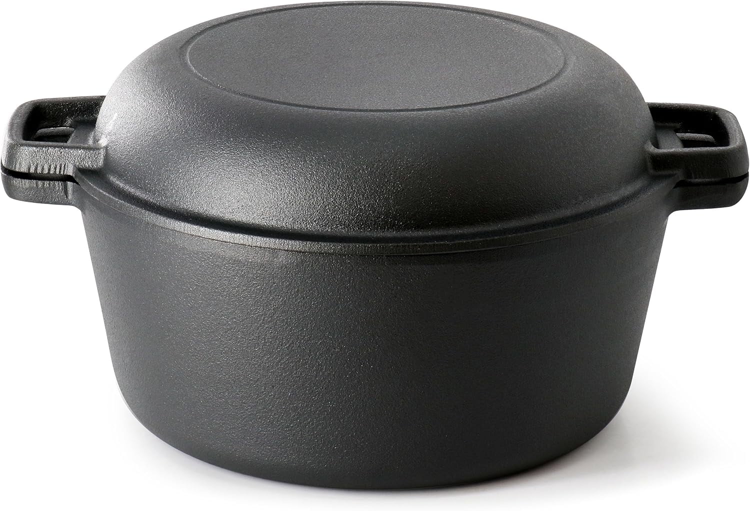 Chak’s Choice 2-in-1 Pre-Seasoned Cast Iron Dutch Oven with Lid for Baking Cooking Stewing ...