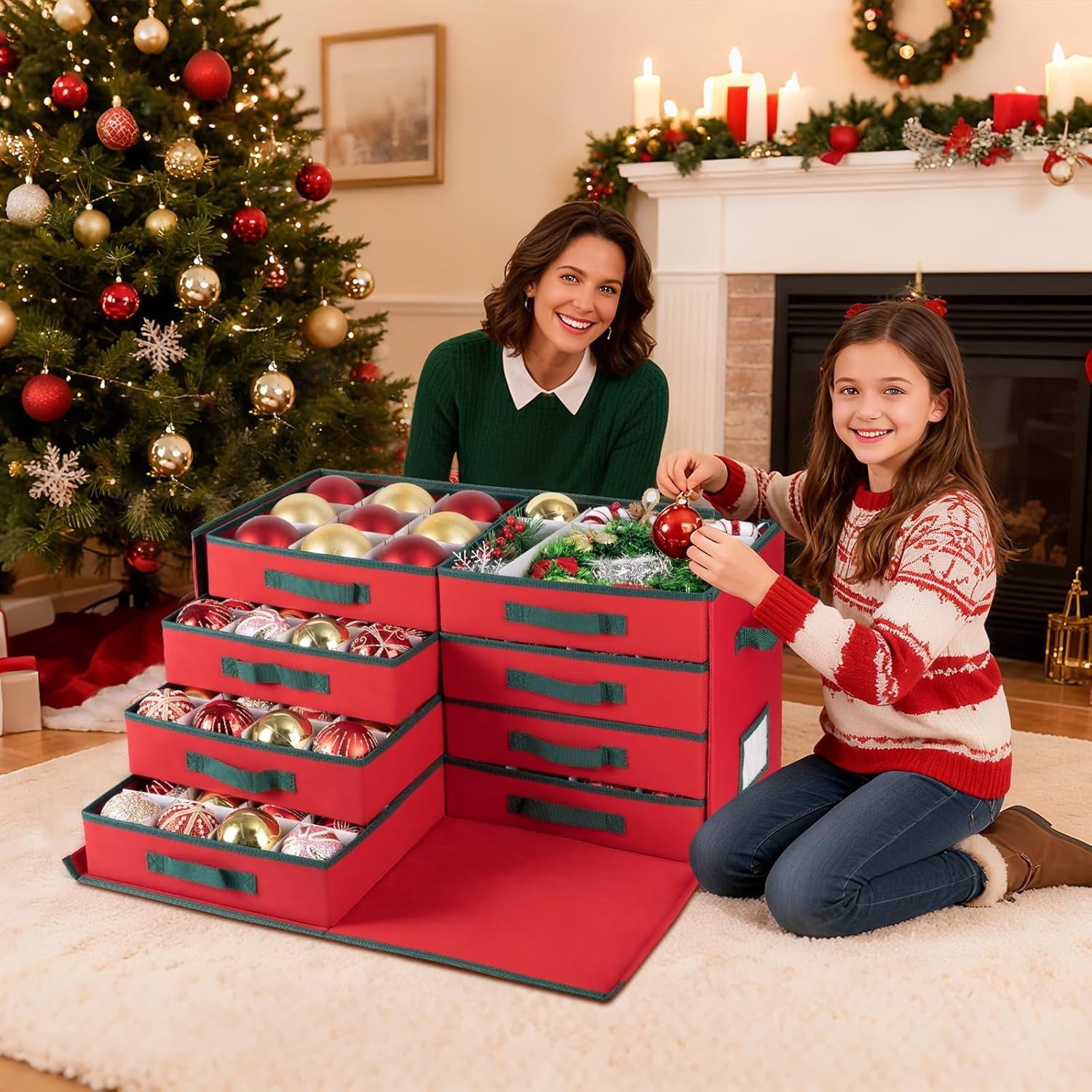 Chak’s Choice Decorative Storage Box with Adjustable Dividers, Side ...