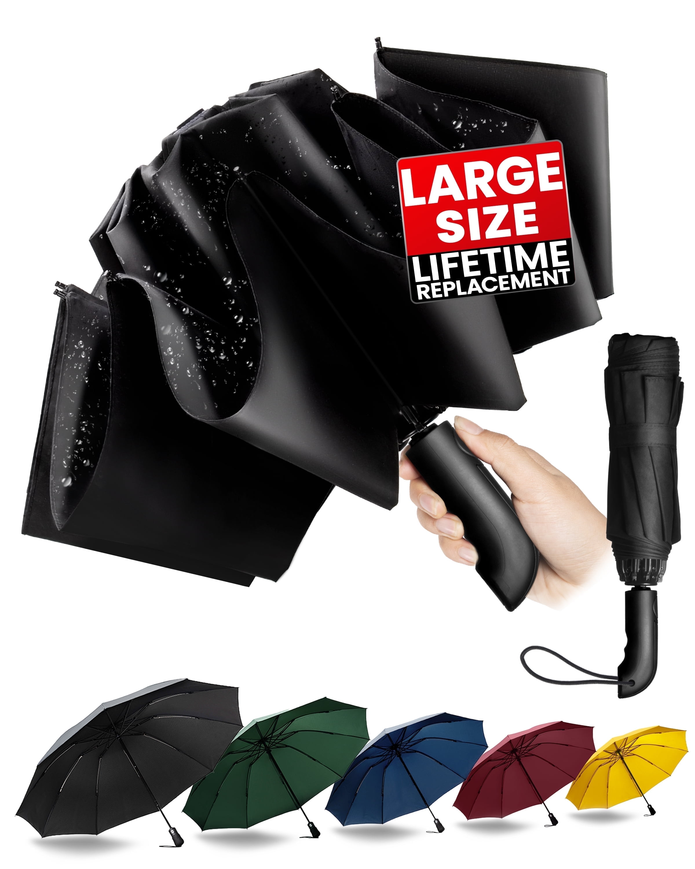 "Chakipee Travel Foldable Umbrella, Automatic & Reverse Windproof ...