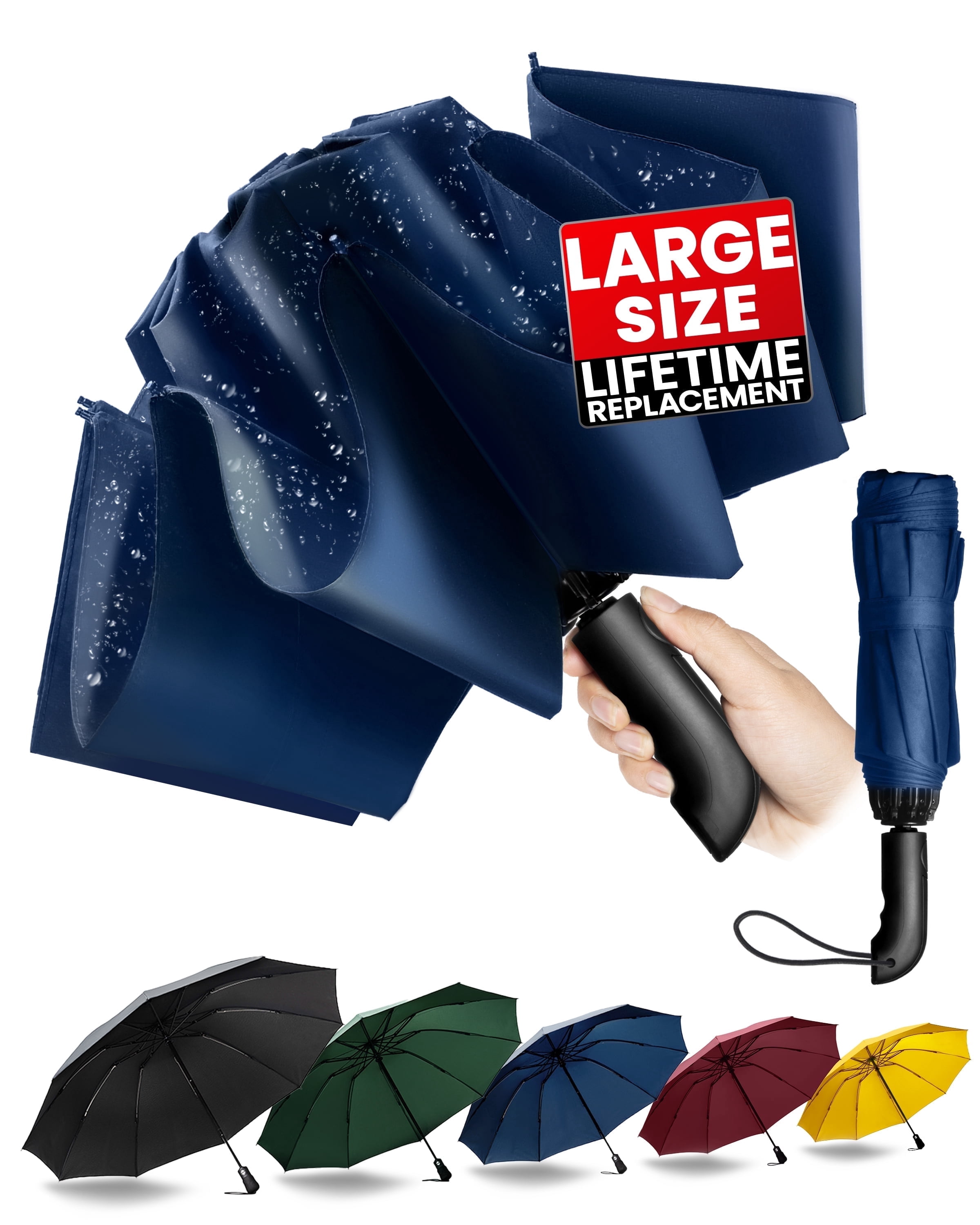 "Conlun Compact Folding Umbrella, Auto Reverse, Windproof, Teflon ...