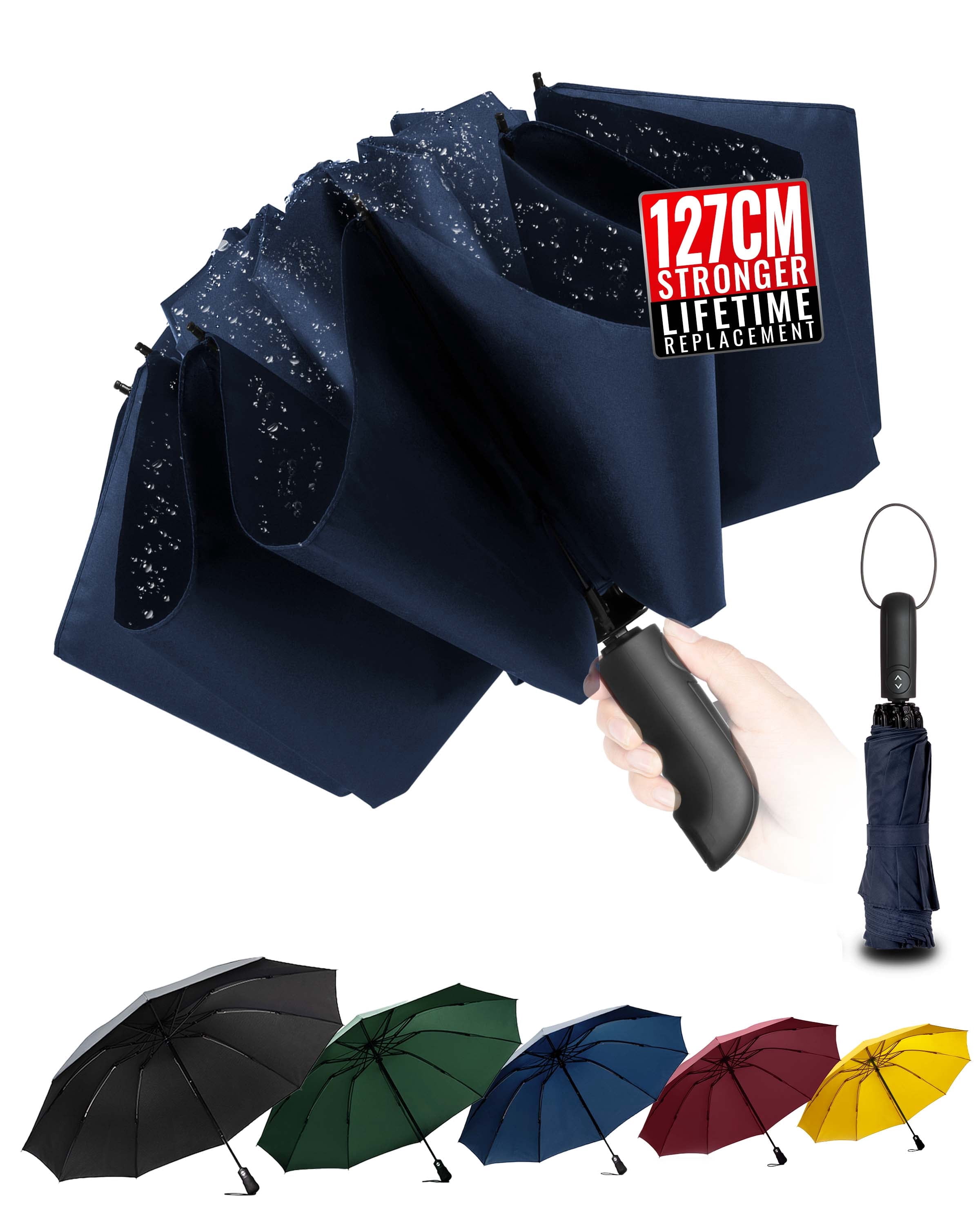 Chakipee Travel Inverted Umbrella Compact Windproof- Automatic reverse ...