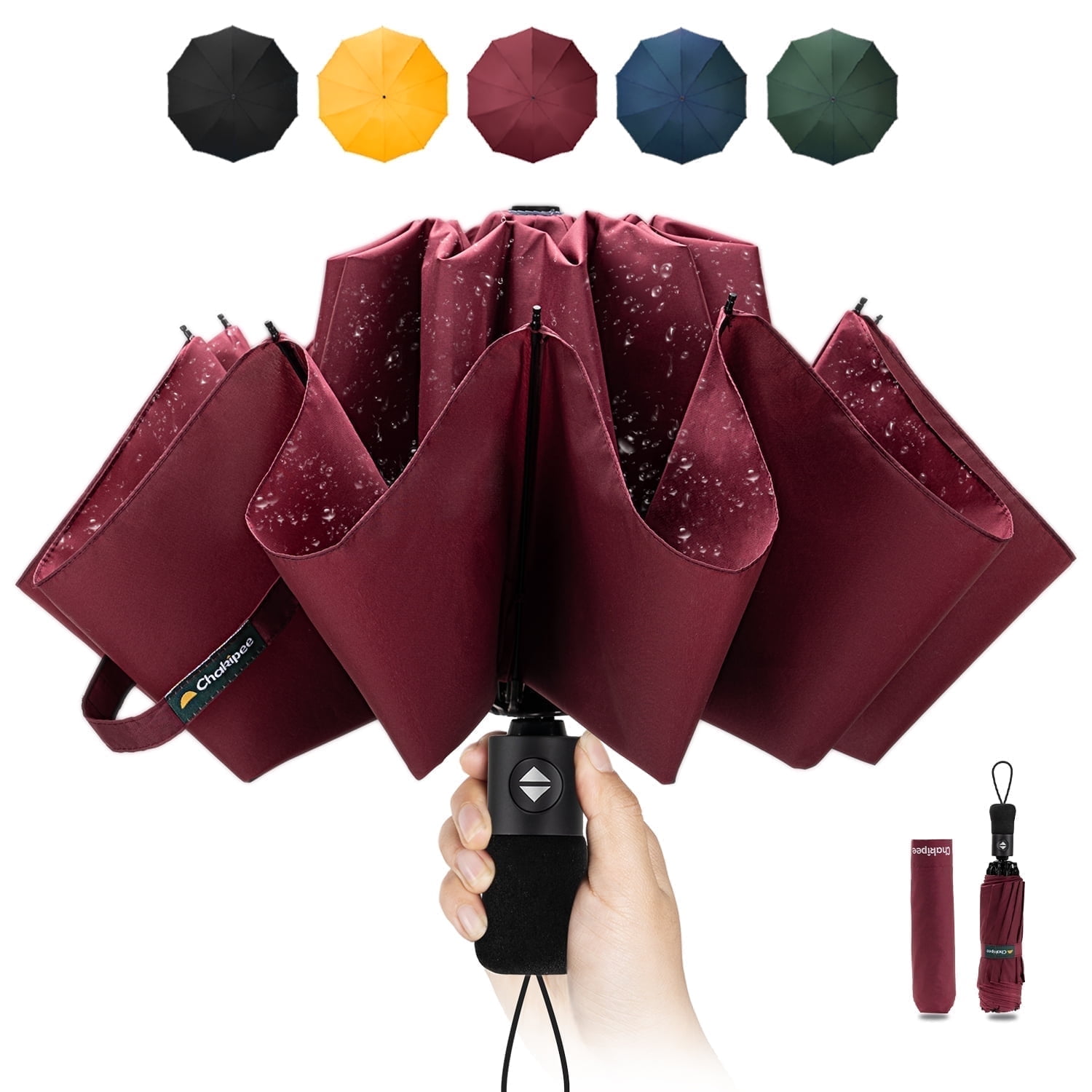Chakipee Travel Compact Umbrella Windproof-Portable Automatic Umbrellas ...