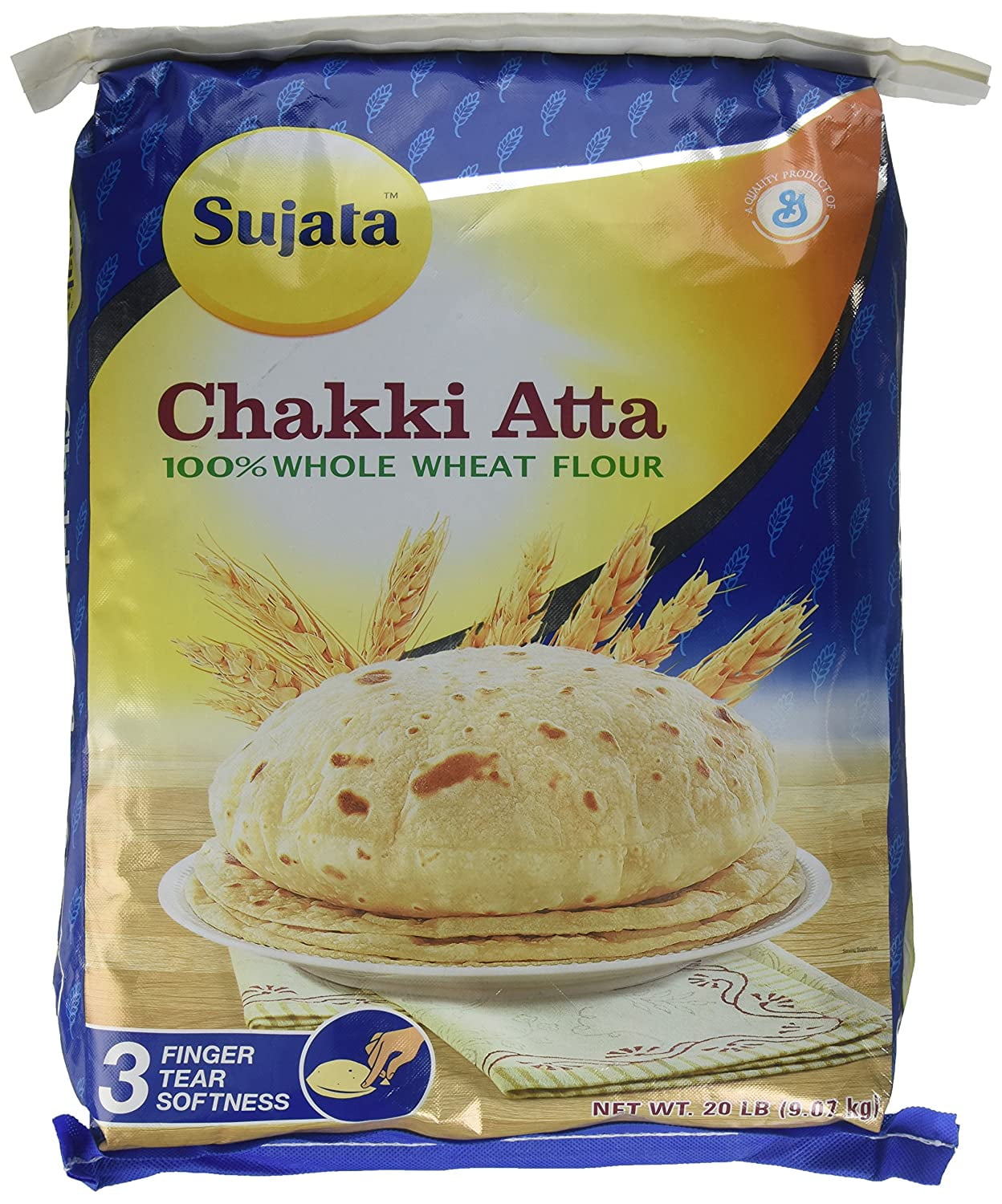 Chakki Atta, Whole Wheat Flour, 20-Pound Bag - Walmart.com
