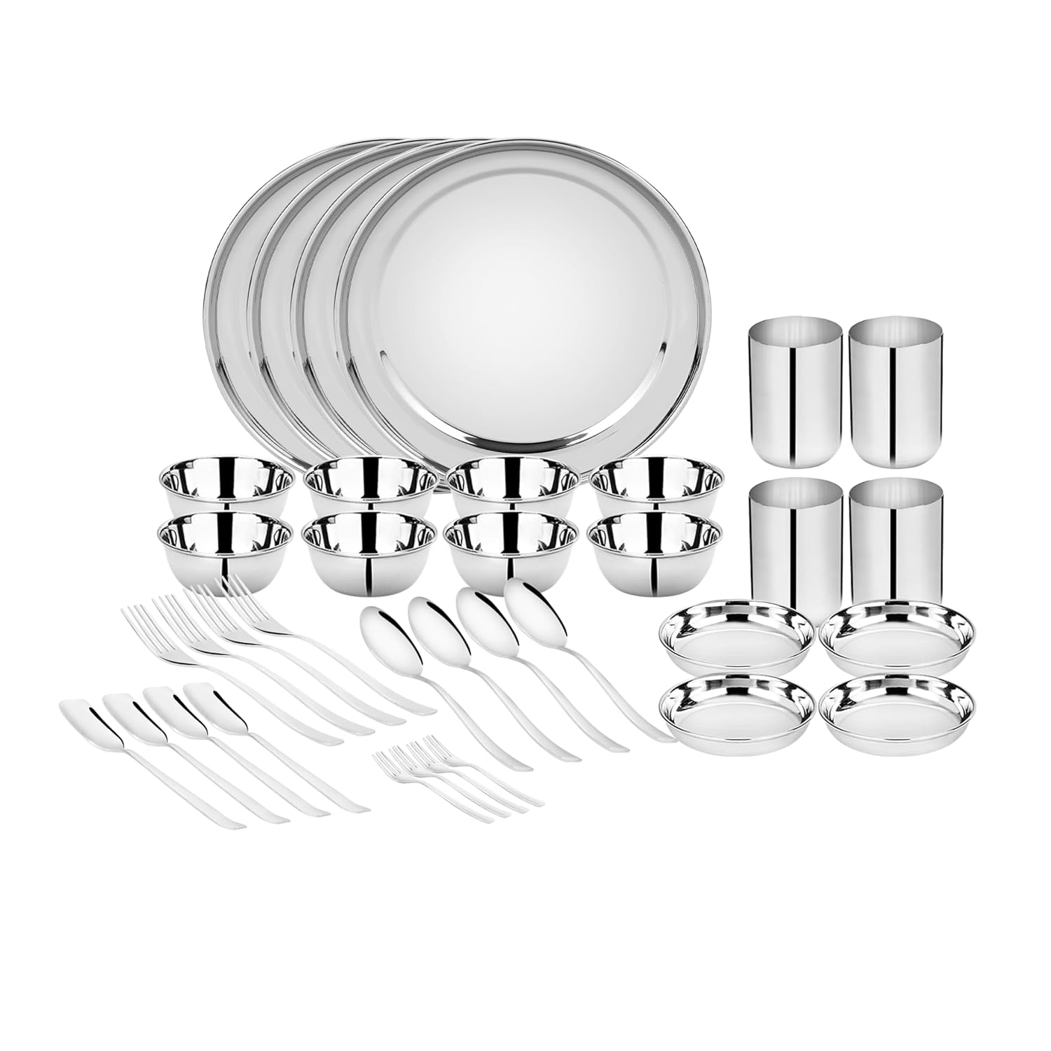 Chakmak Marbella Dinner Set 36 Pcs Stainless Steel Kitchen Set for Home ...