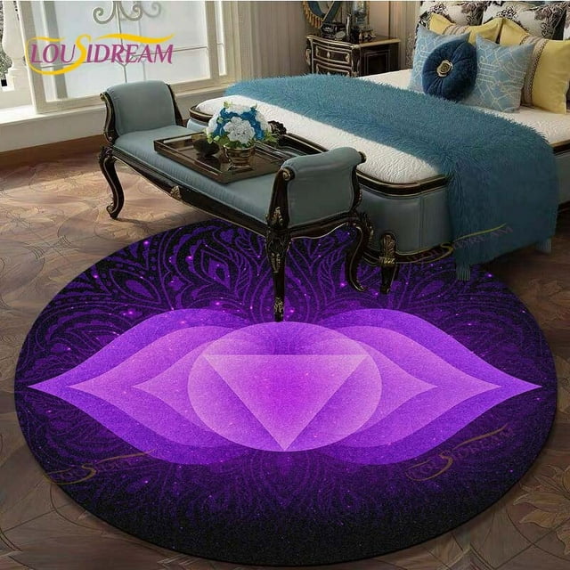 Chakra Carpet Area Rugs Round Anime Carpet for Living Room Floor Mat ...