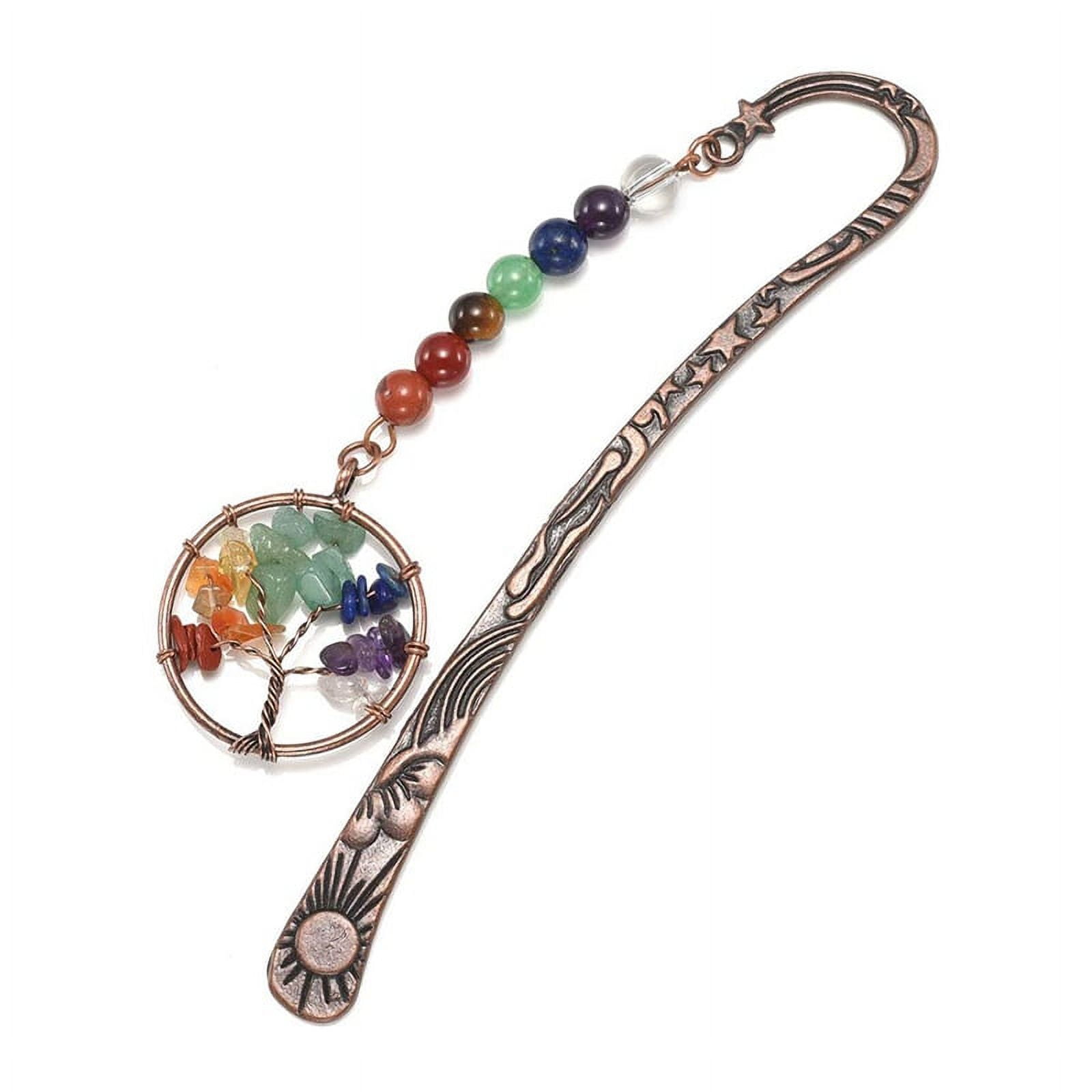 Chakra Crystal Bookmark Vintage Metal Tree Bookmarks for Women Student ...