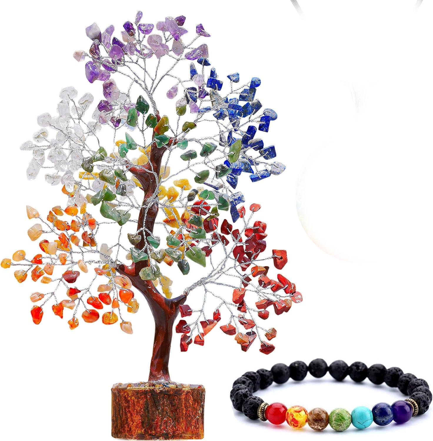 Chakra Crystal Tree - Handmade Healing Crystal Tree with 7 Chakra Stones - Decorative Trees of ...