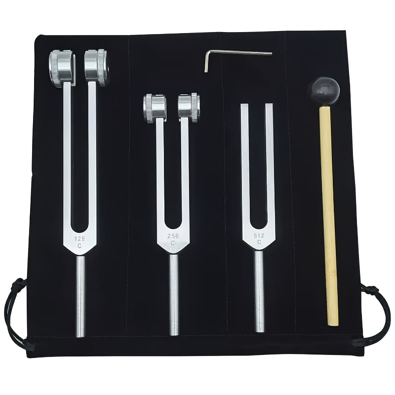 Chakra Healing Tuning Fork Set - (128Hz, 256Hz, 512Hz) Aluminum Alloy Neural Tuner - Suitable ...