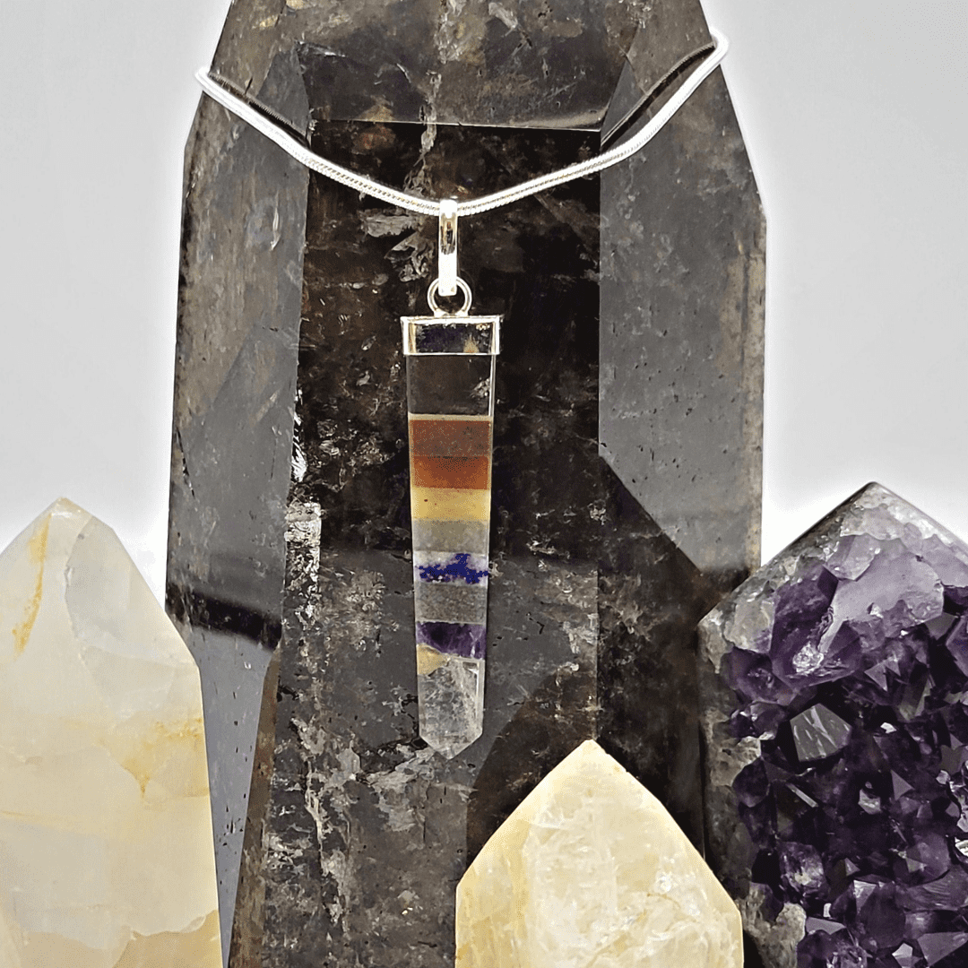 Chakra Layered Obelisk Point Silver Plated Pendant 1.5" - Walmart.com