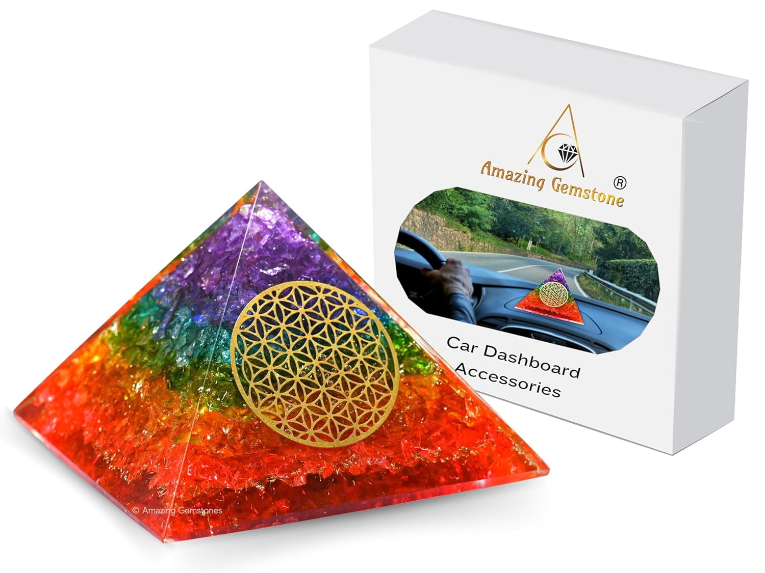 Chakra Protection Pyramid Car Accessories - Orgonite Pyramids for Car ...