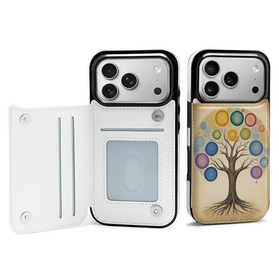 Chakra Tree of Life Art Leather Wallet Case for iPhone 16 Pro Max ...