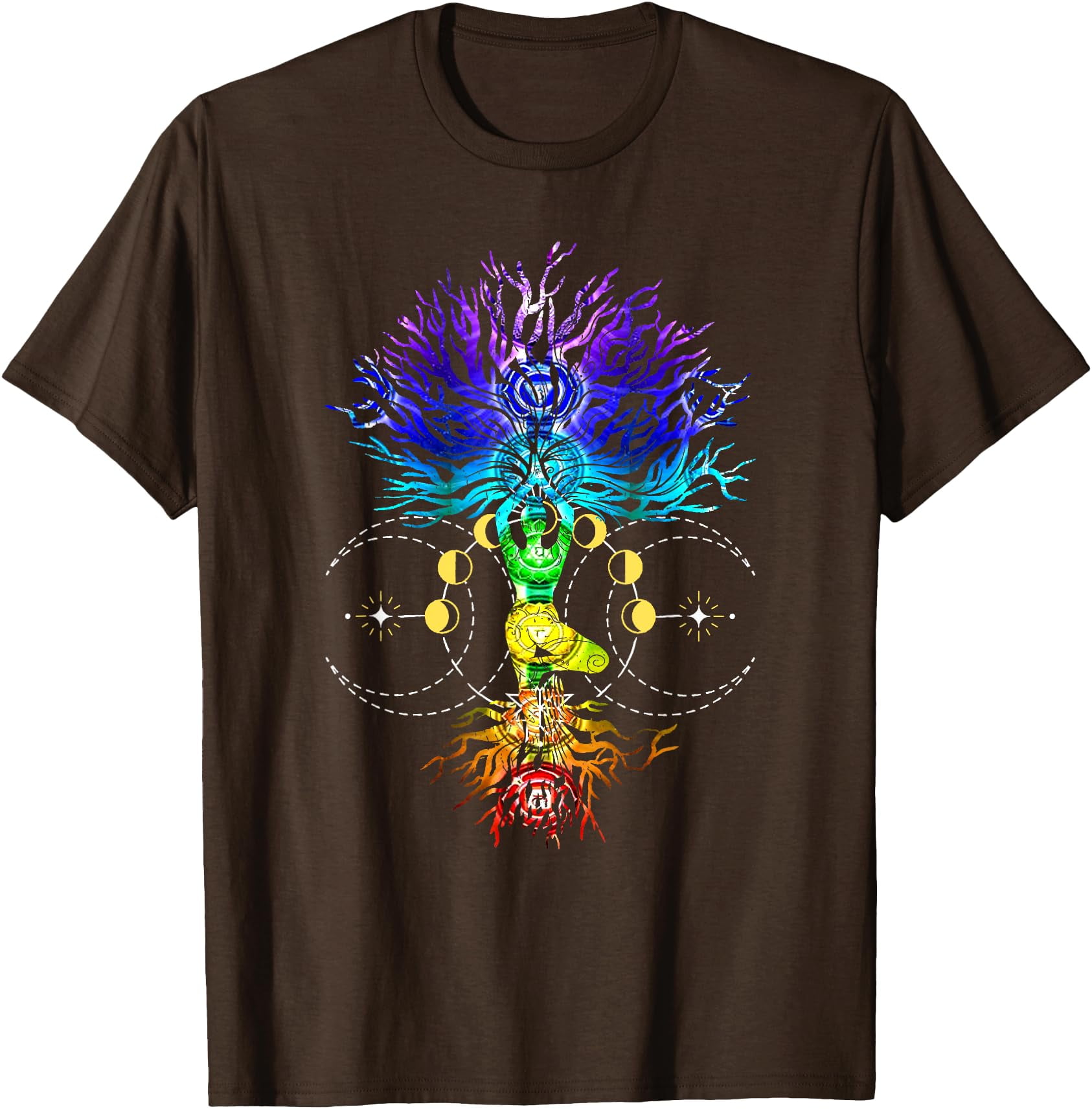Chakra Tree of Life with Phases Of The Moon Hatha Yoga Unisex T-Shirt ...