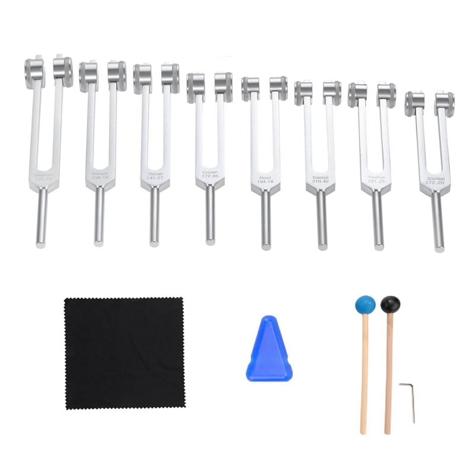 Chakra Tuning Fork Set, 7 Chakra+1 Soul Purpose Weighted Tuning Forks for ,Yoga, Sound Healing ...