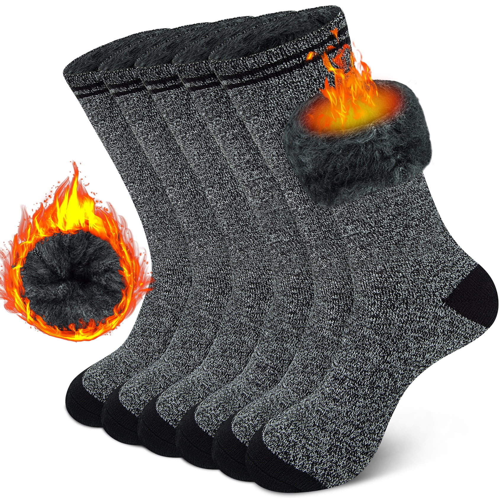 KOITHOT 3 Pack Thermal Socks for Men & Women, Thick Warm Winter Socks ...