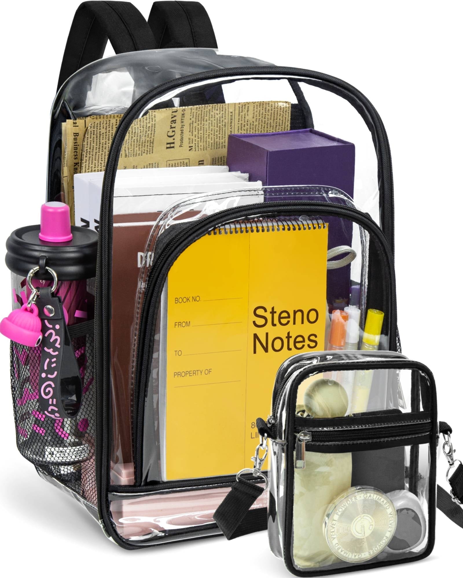 KOITHOT Large Clear Backpack Heavy Duty and Crossbody Bag Stadium ...