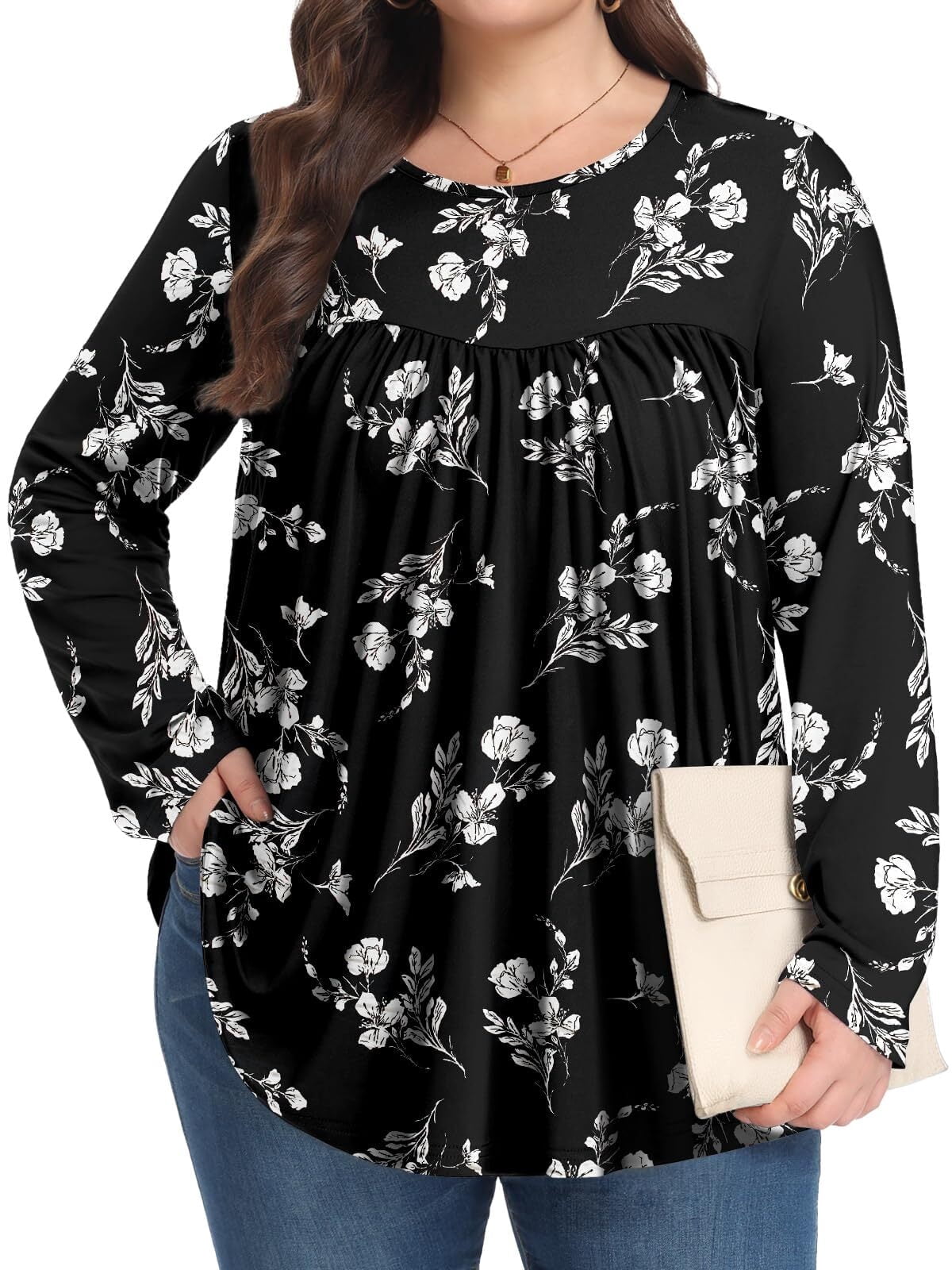 KOITHOT Womens Plus Size Tops Tunic Short Sleeve Crew Neck Shirts ...