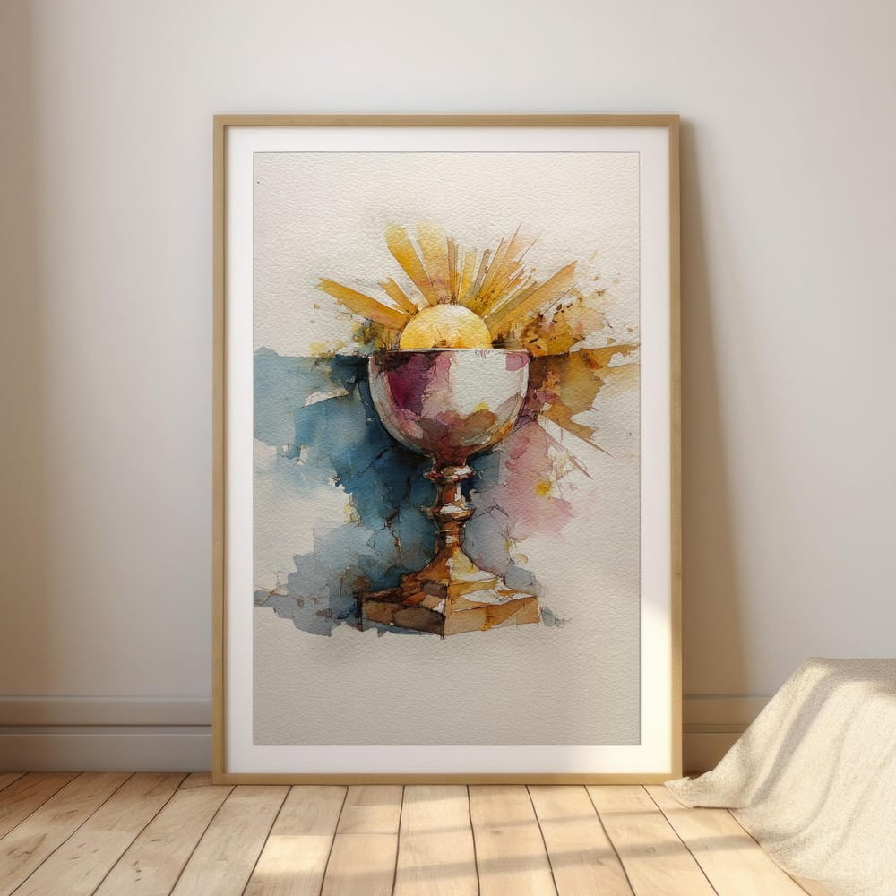 Chalice And Host Watercolor Style Print: Minimalist Eucharist Art ...