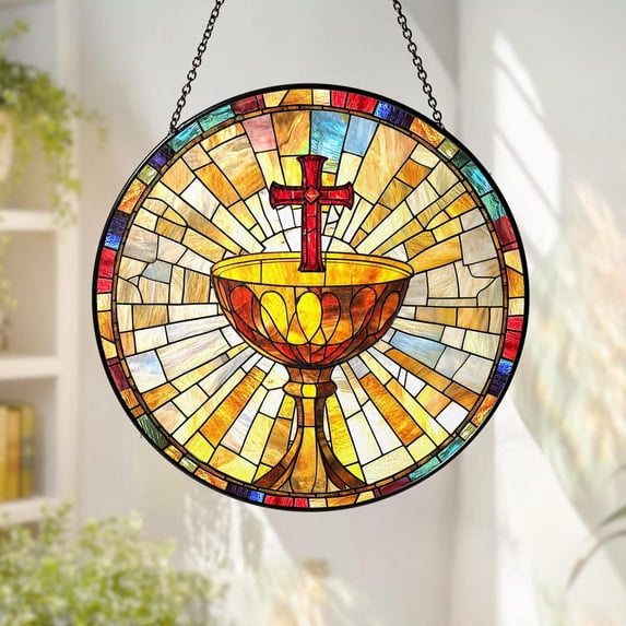 Chalice Glass Suncatcher, Christian Window Decor, 3.5 in - Walmart.com
