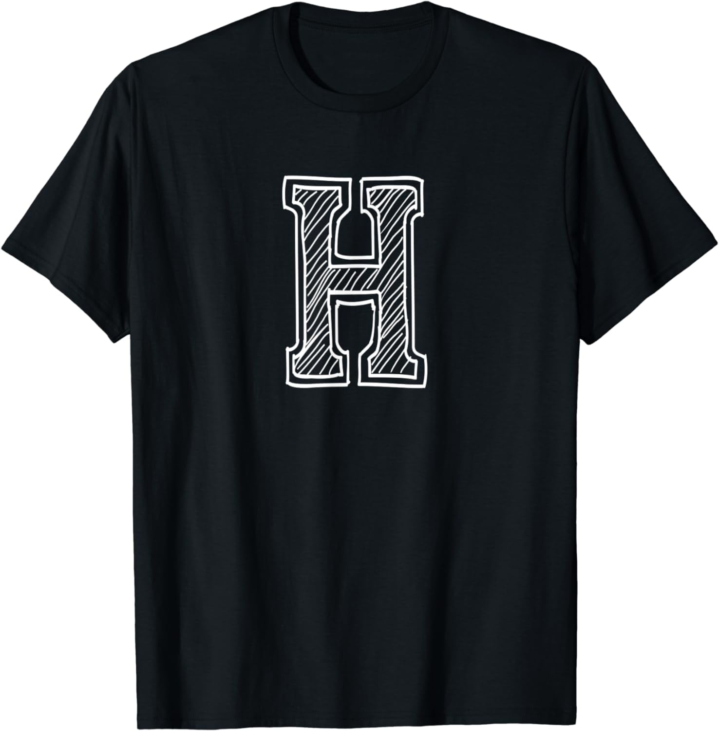 Chalk Alphabet Letter H Name Initial T-Shirt - Walmart.com