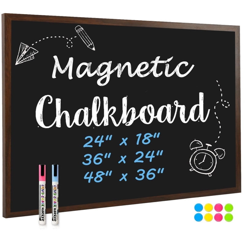 Chalk Board 24" x 36", Magnetic Large Chalkboard for Wall Rustic ...