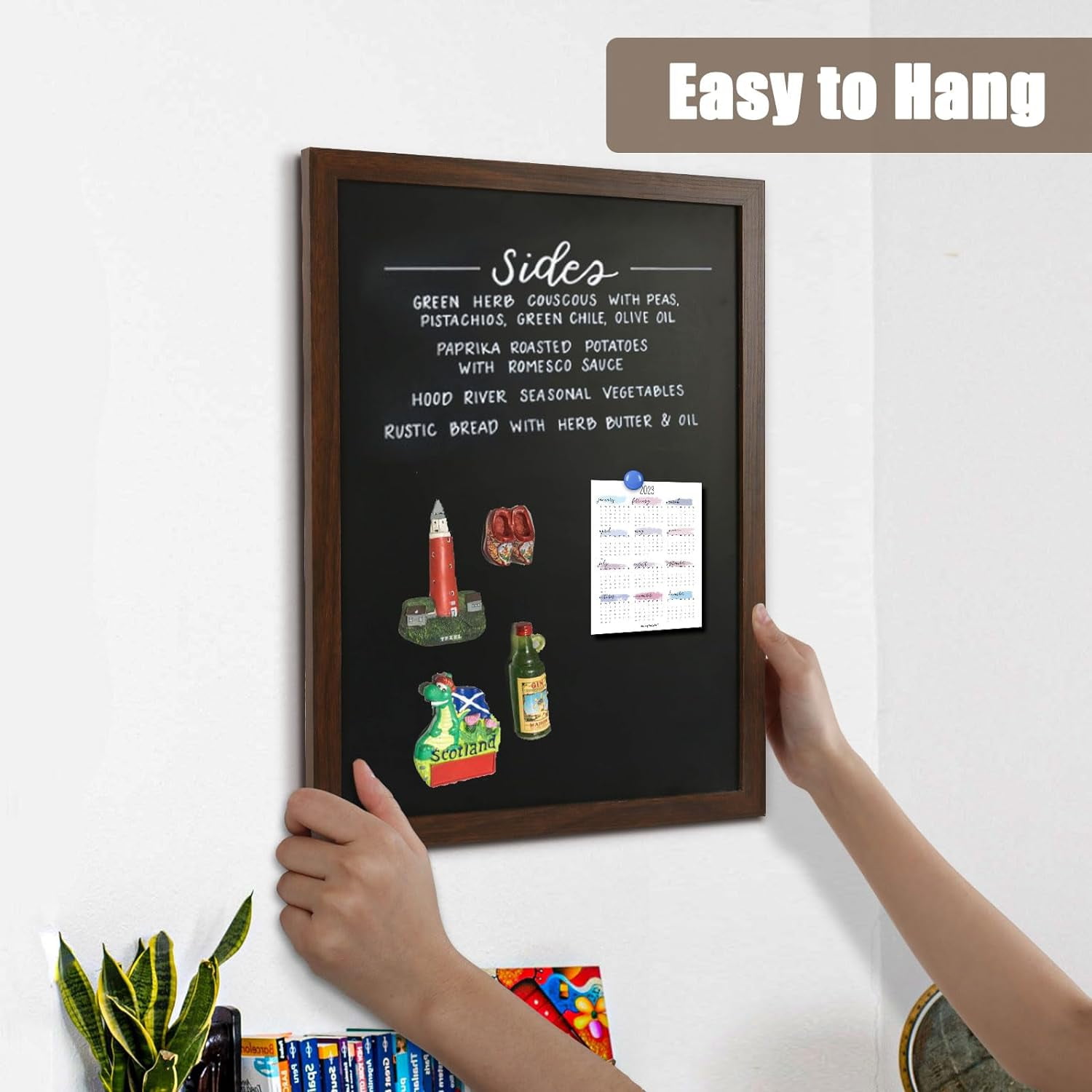 Chalk Board 24" x 36", Magnetic Large Chalkboard for Wall Rustic ...
