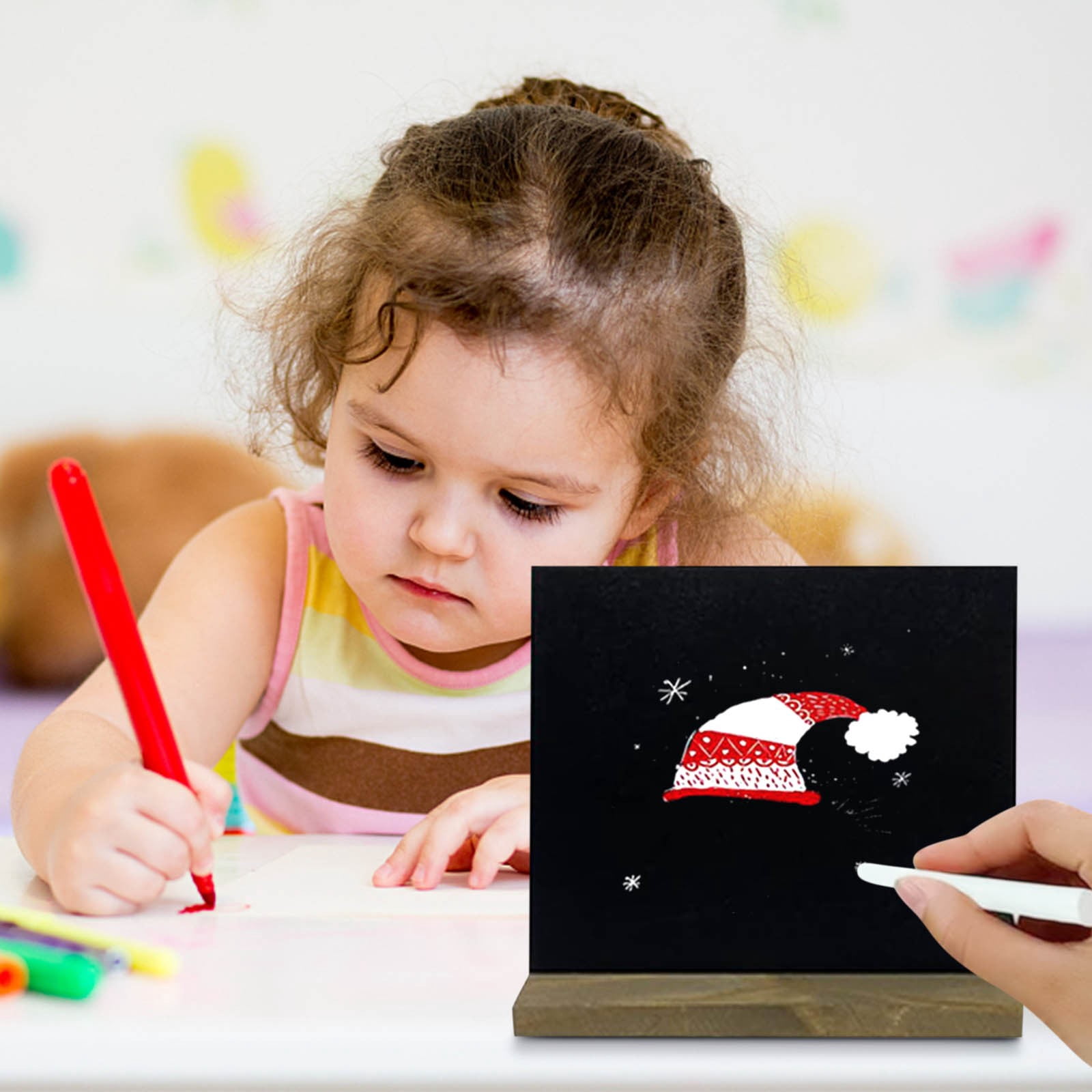 Chalk Board With Wood Stand Signs 6X5 Inch Blackboard - Walmart.com