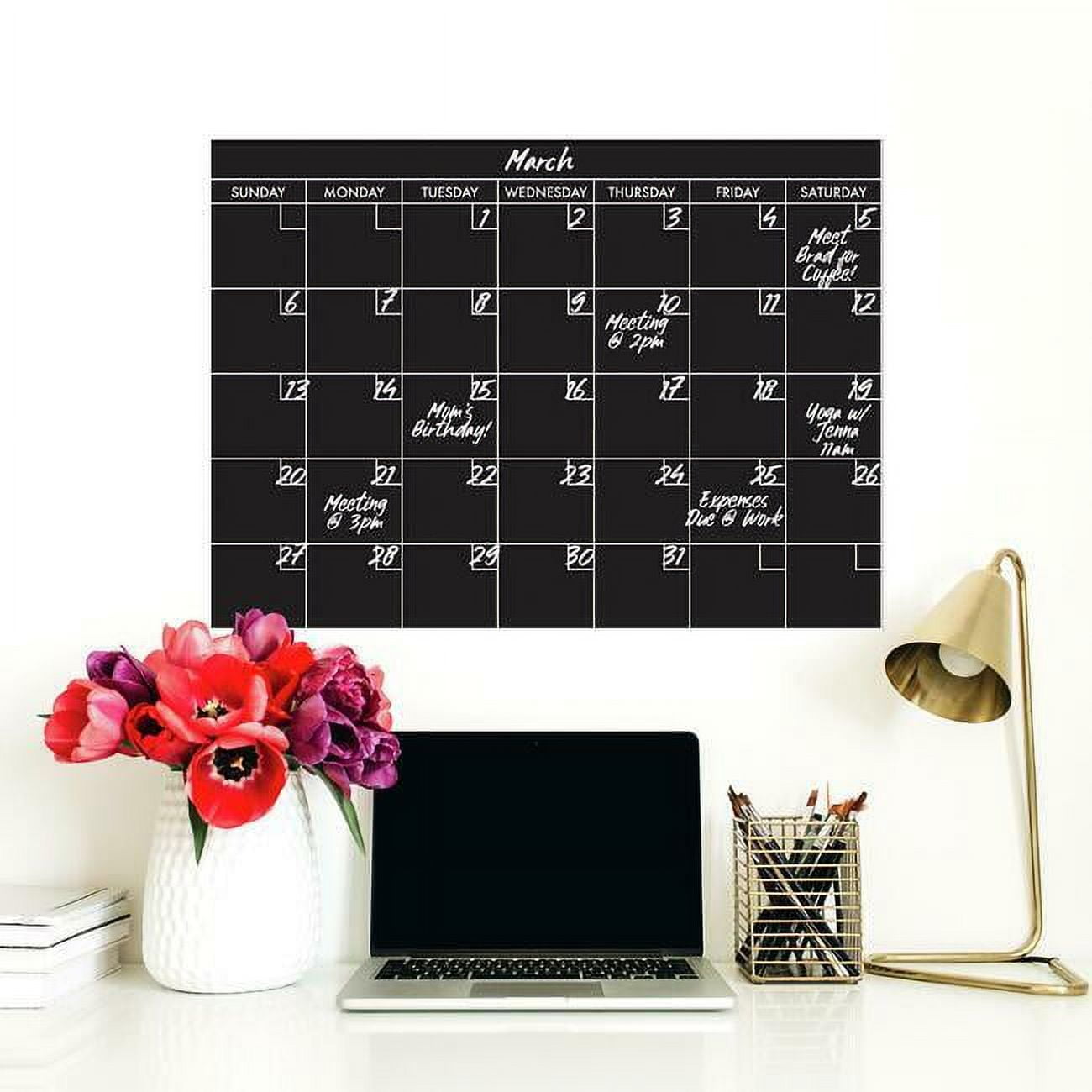 Chalk Calendar Peel And Stick Giant Wall Decal - Walmart.com