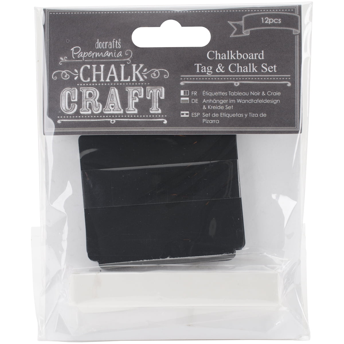 Chalk Craft Chalkboard Tag & Chalk Set 12/Pkg-Square, Pk 3, Papermania ...