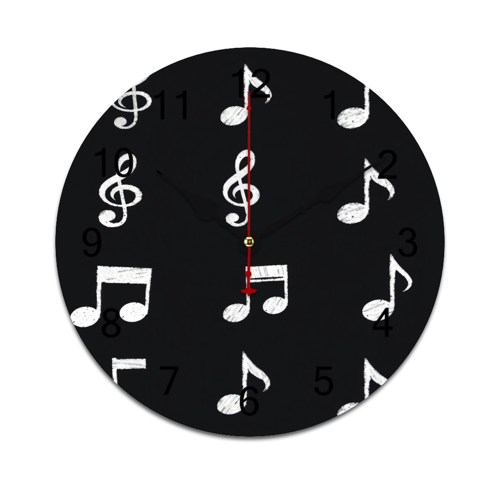 Chalk Music Notes Clocks Wall Home Decoration Teen Room Bedroom Living ...