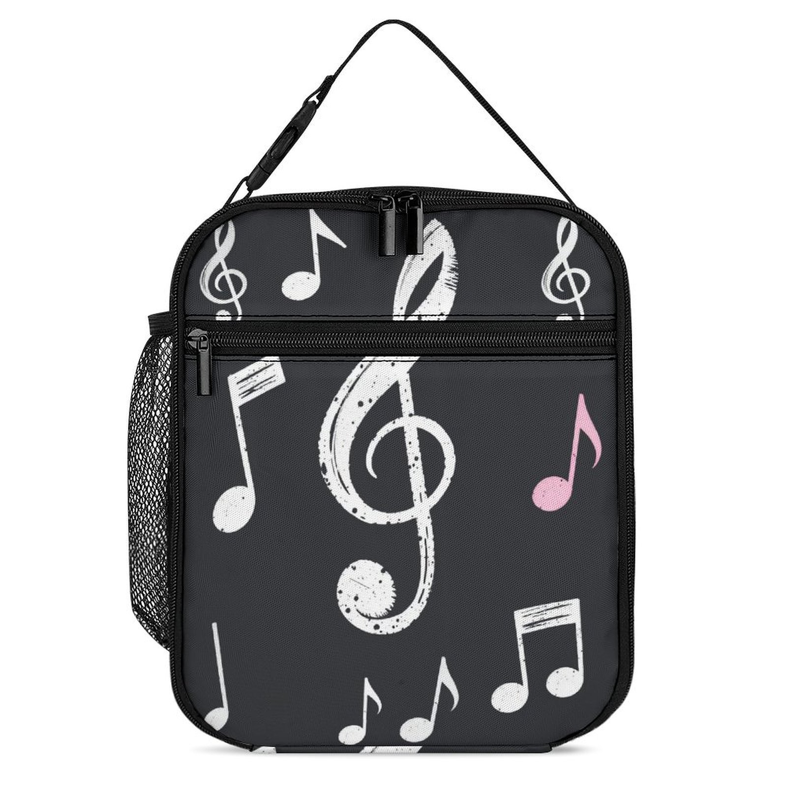 Chalk Music Notes Lunch Bag Cooler Warm Insulated Lunch Box School Food ...