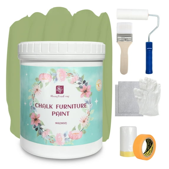 Chalk Paint Furniture Paint Kit [35 Oz, Sage Green], Eco-Friendly ...