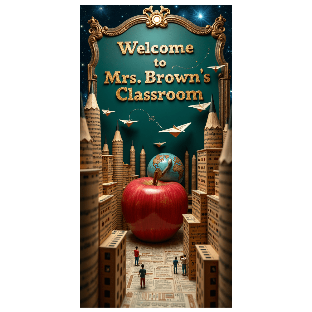 Chalk Style Welcome Banner for Mrs Brown Classroom, Backdrop Decor with ...