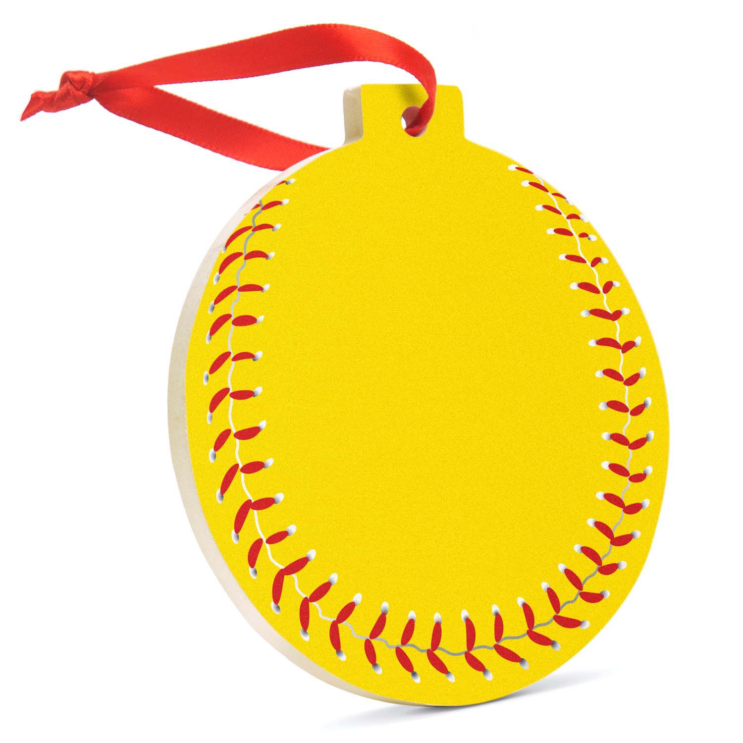 Chalk Talk Sports Softball Round Ceramic Ornament | Softball Graphic ...