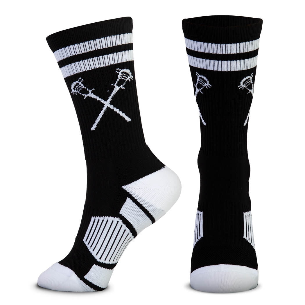 ChalkTalkSPORTS Guys Lacrosse Woven Mid-Calf Socks - Retro Crossed ...