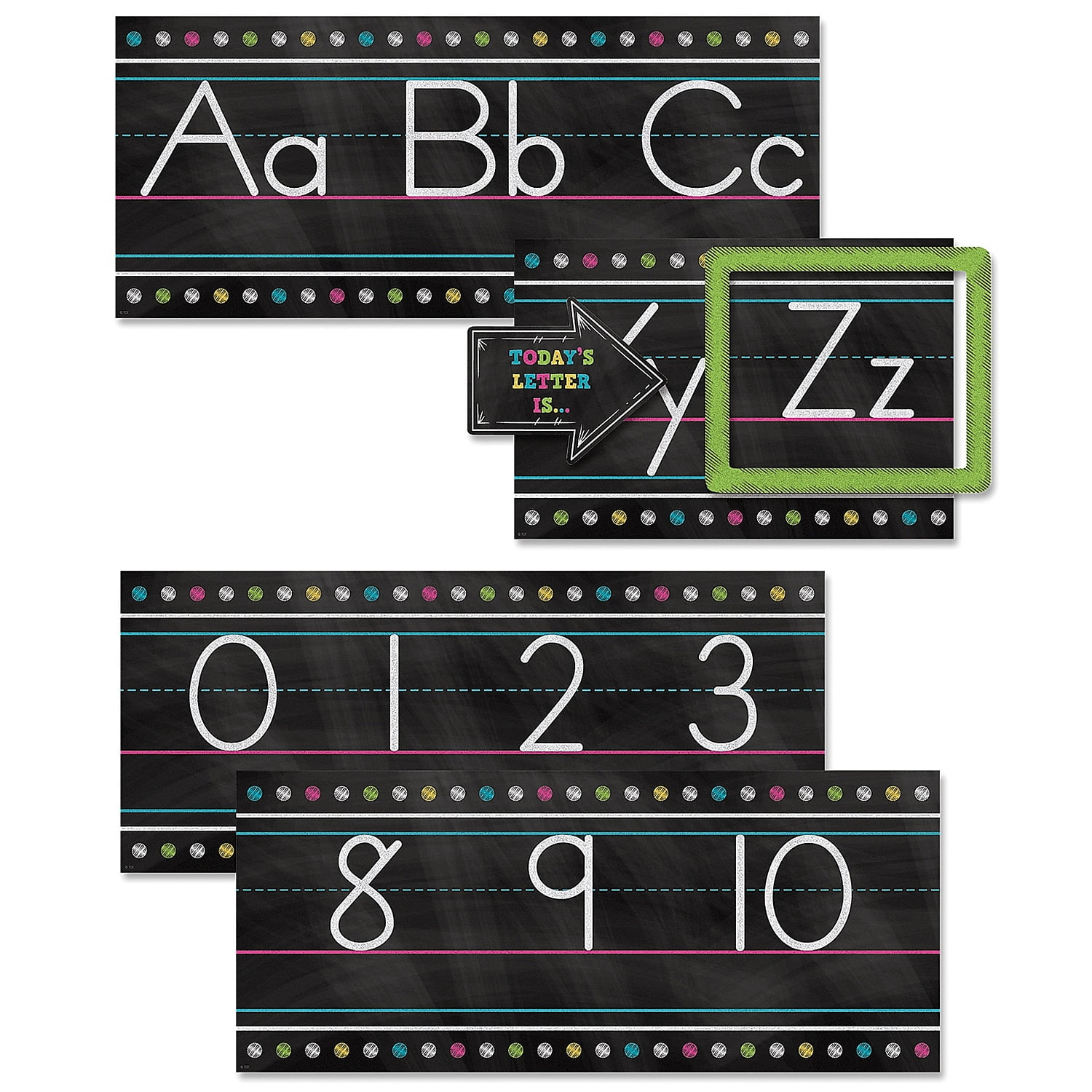 Chalkboard Brights Alphabet Line Bulletin Board Set - Walmart.com