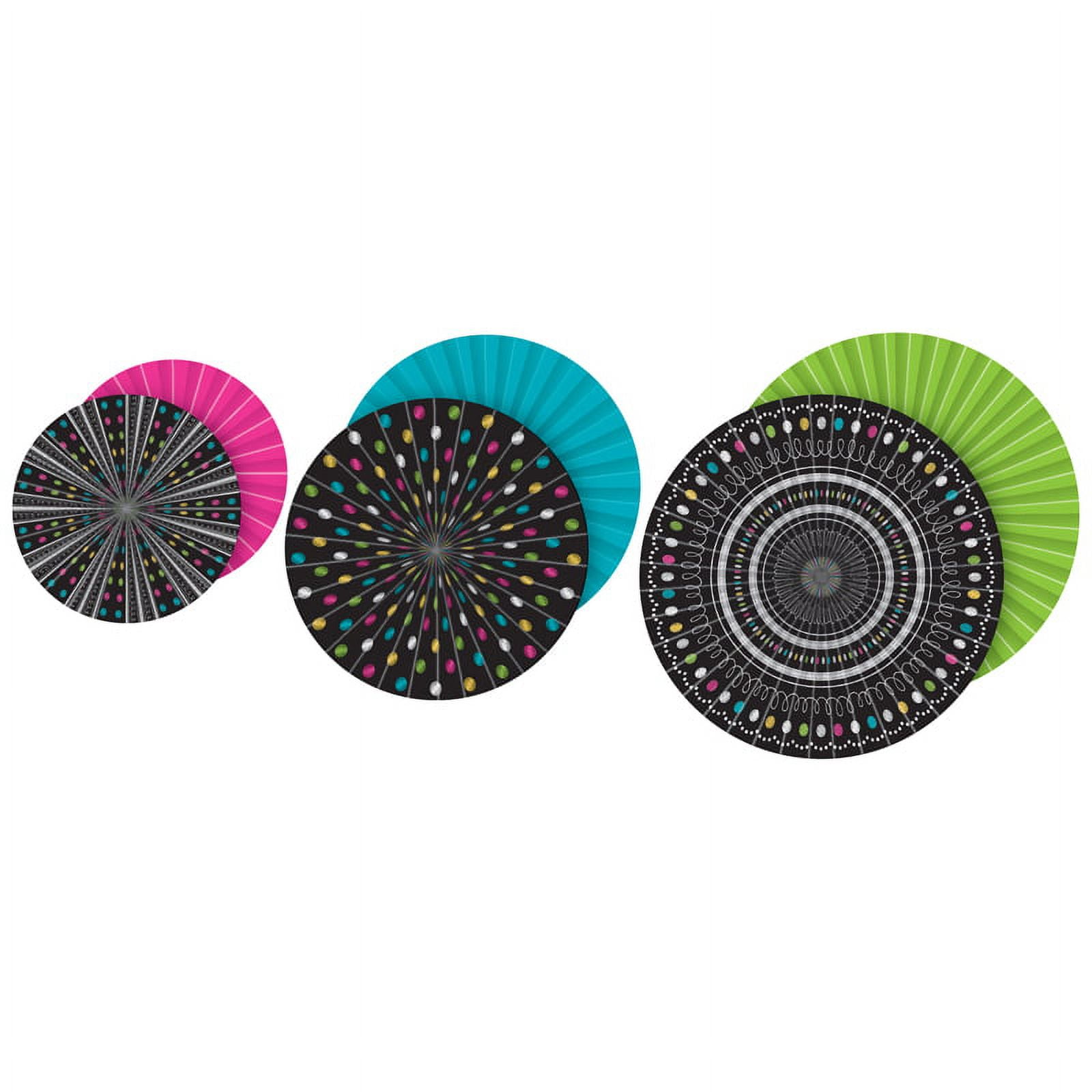 Chalkboard Brights Hanging Paper Fans | Bundle of 5 Packs - Walmart.com