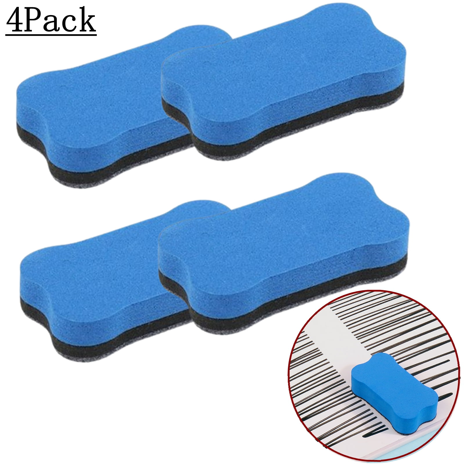 Chalkboard Eraser Blackboard Cleaner White Board Erasers, 4 Pack, Dry ...