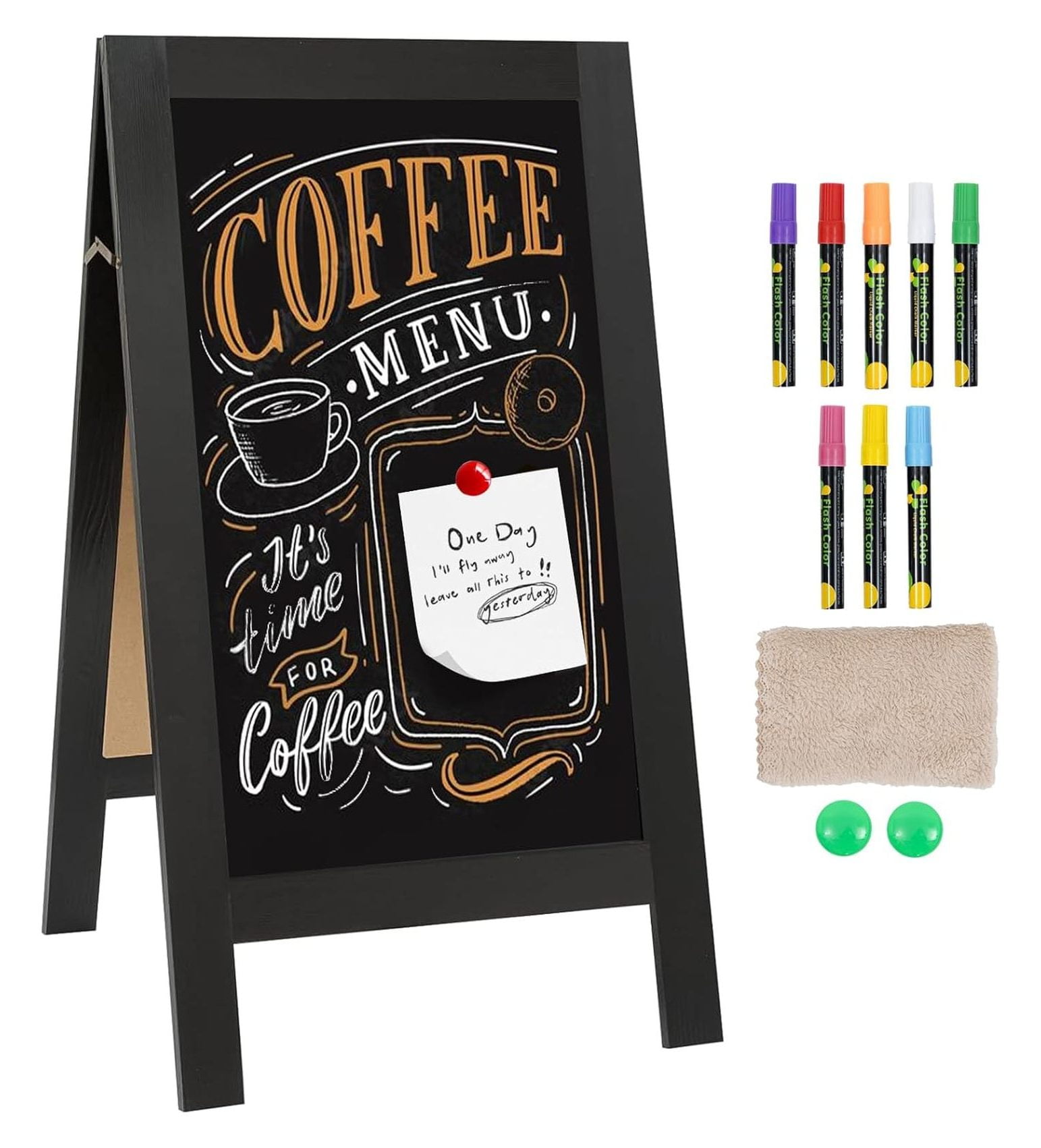 Chalkboard, A Frame Chalk Board Sign Board, 40" x 20" Magnetic Menu ...