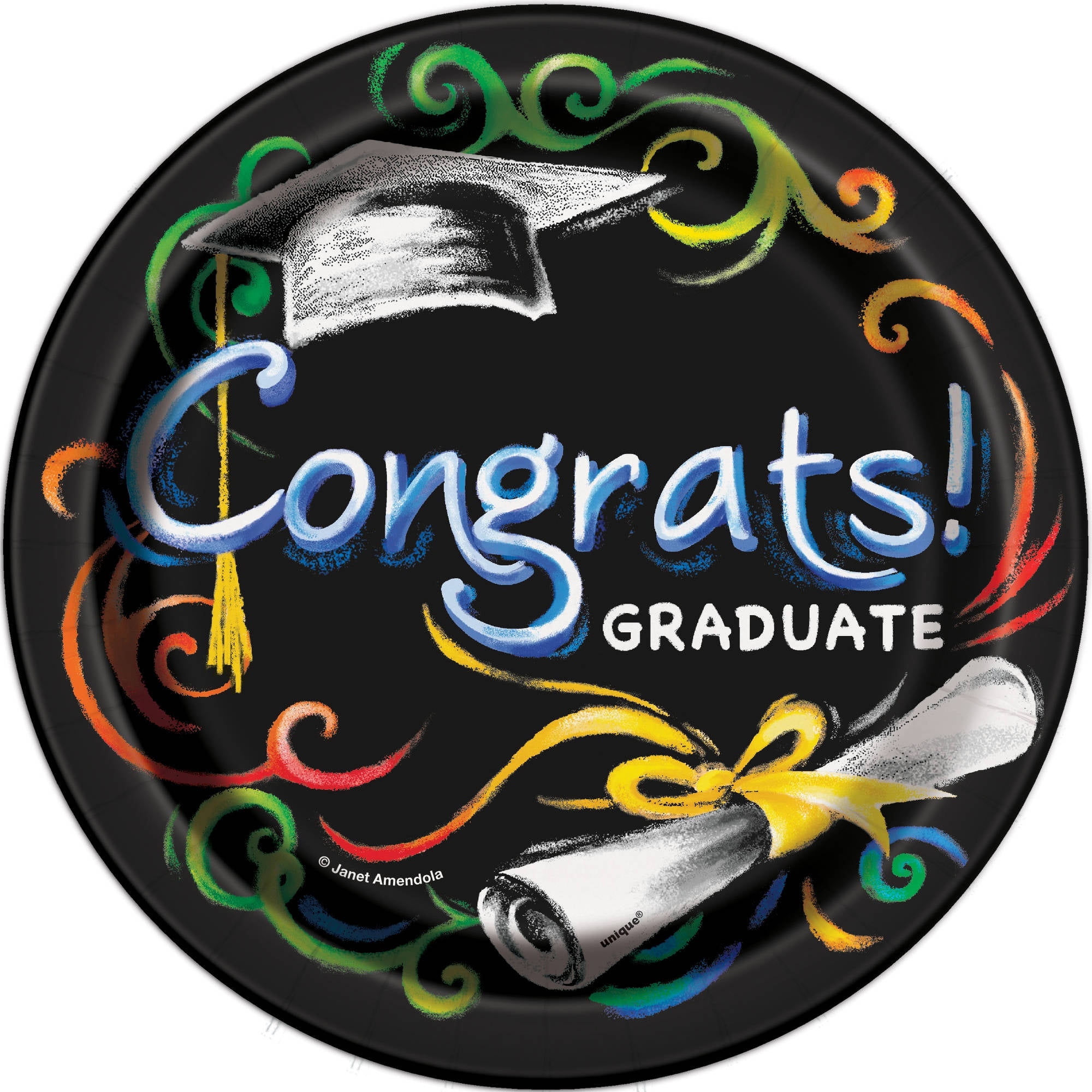 Chalkboard Graduation Paper Dessert Plates, 7in, 8ct - Walmart.com