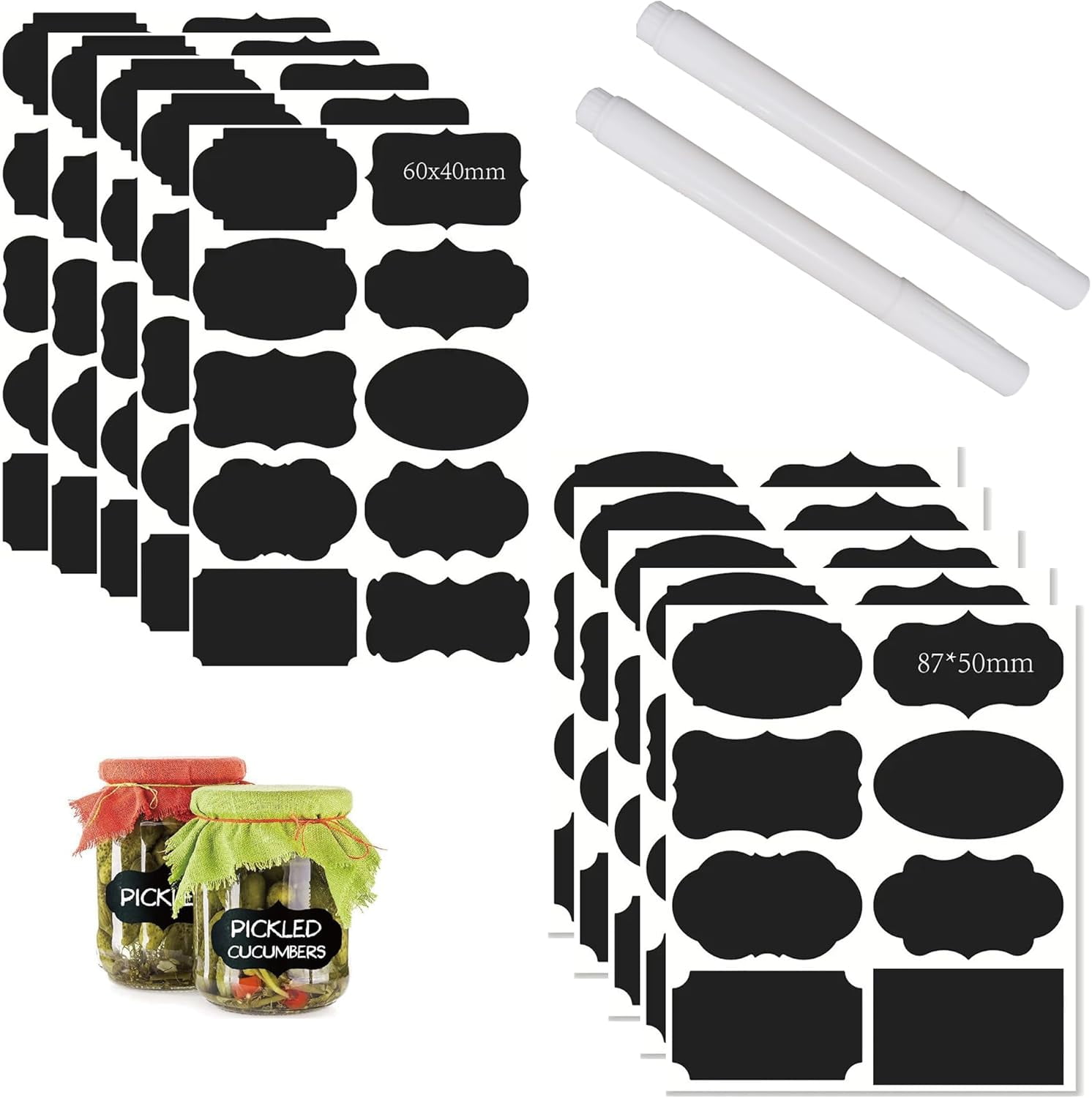 Chalkboard Labels for Food containers, 180 Pcs Label Stickers with 2 ...