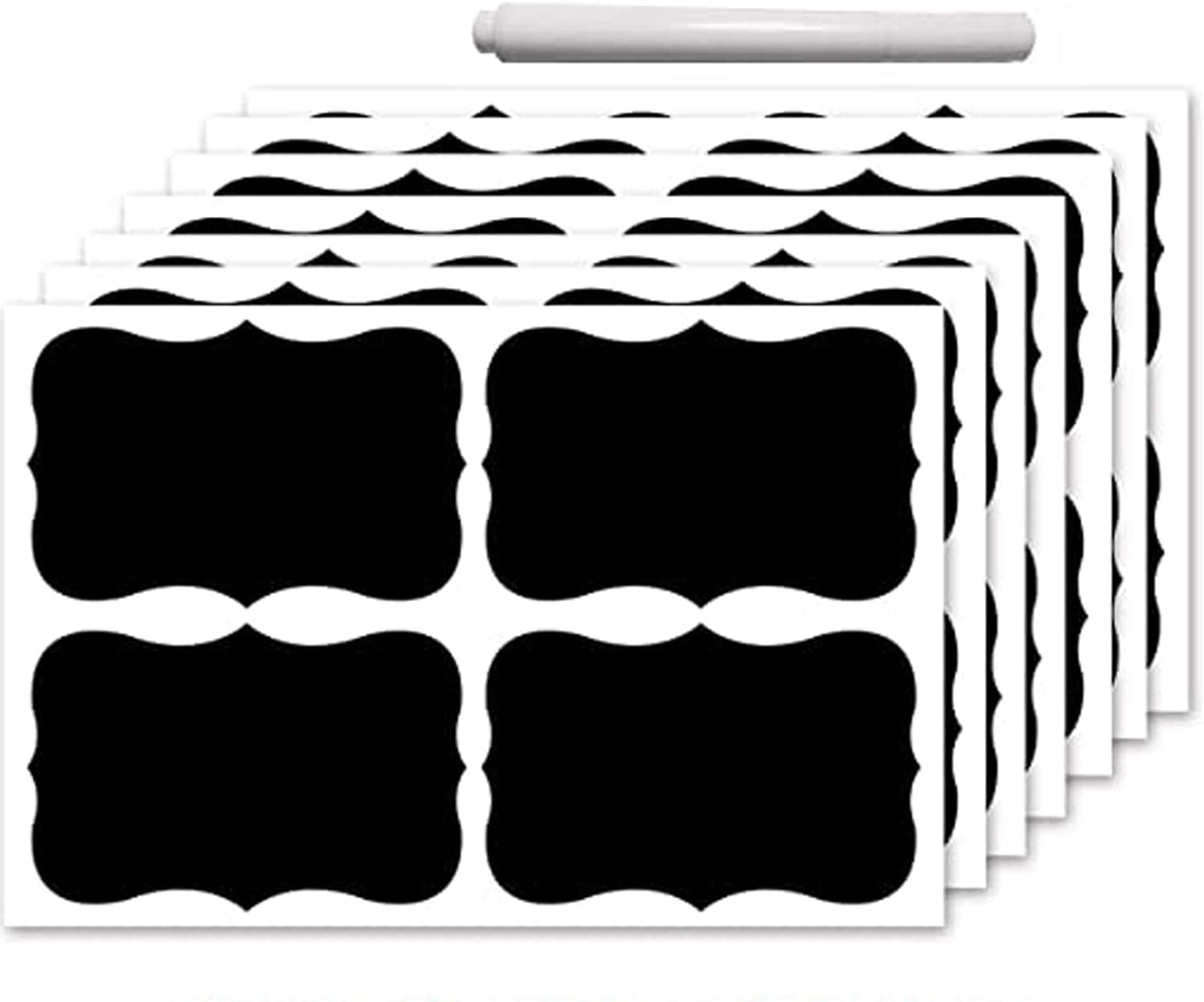 Chalkboard Labels with 1 Erasable Chalk Pen 80Pcs Reusable and ...