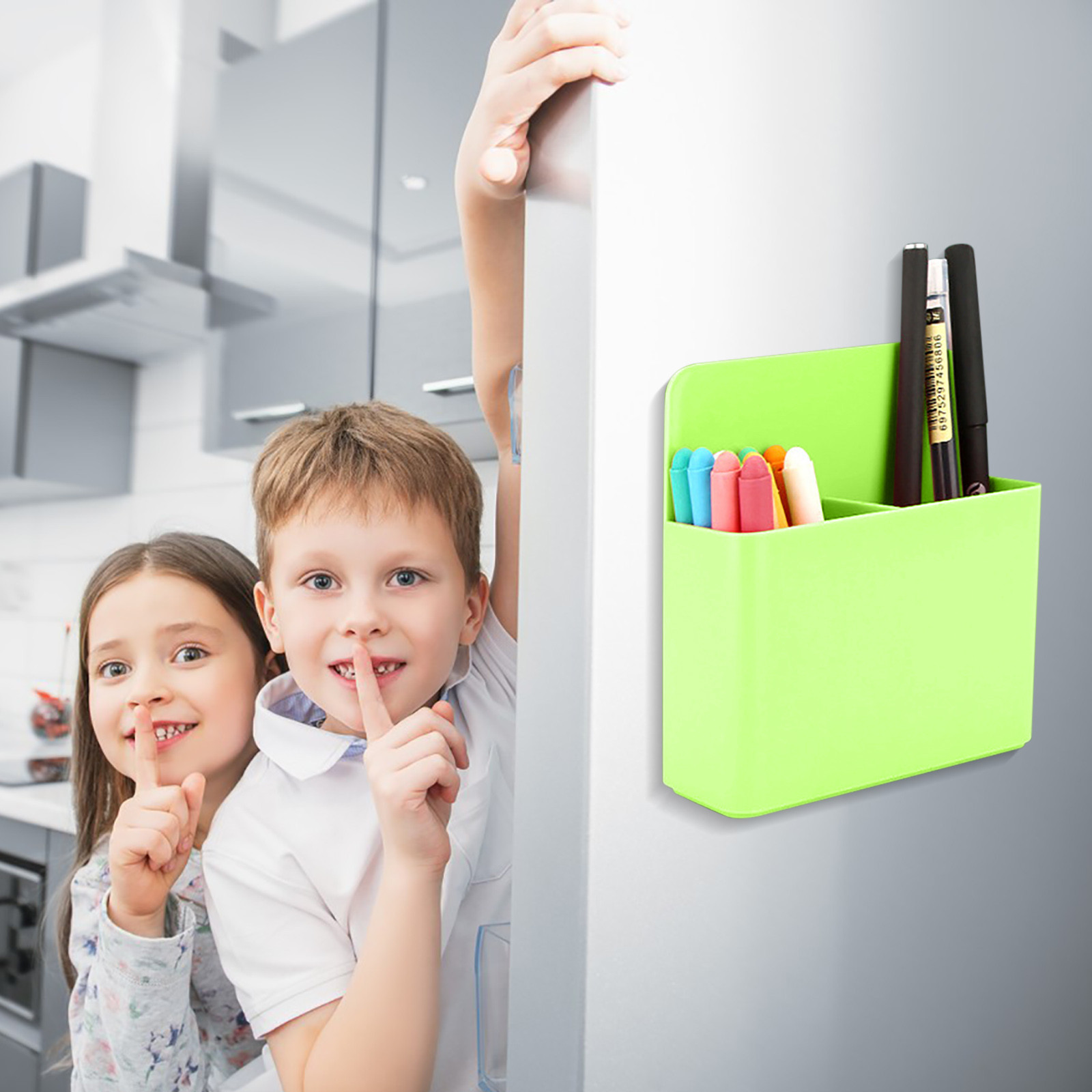 Chalkboard Magnetic Organizer, Multi-functional Storage Box, Dry Erase ...