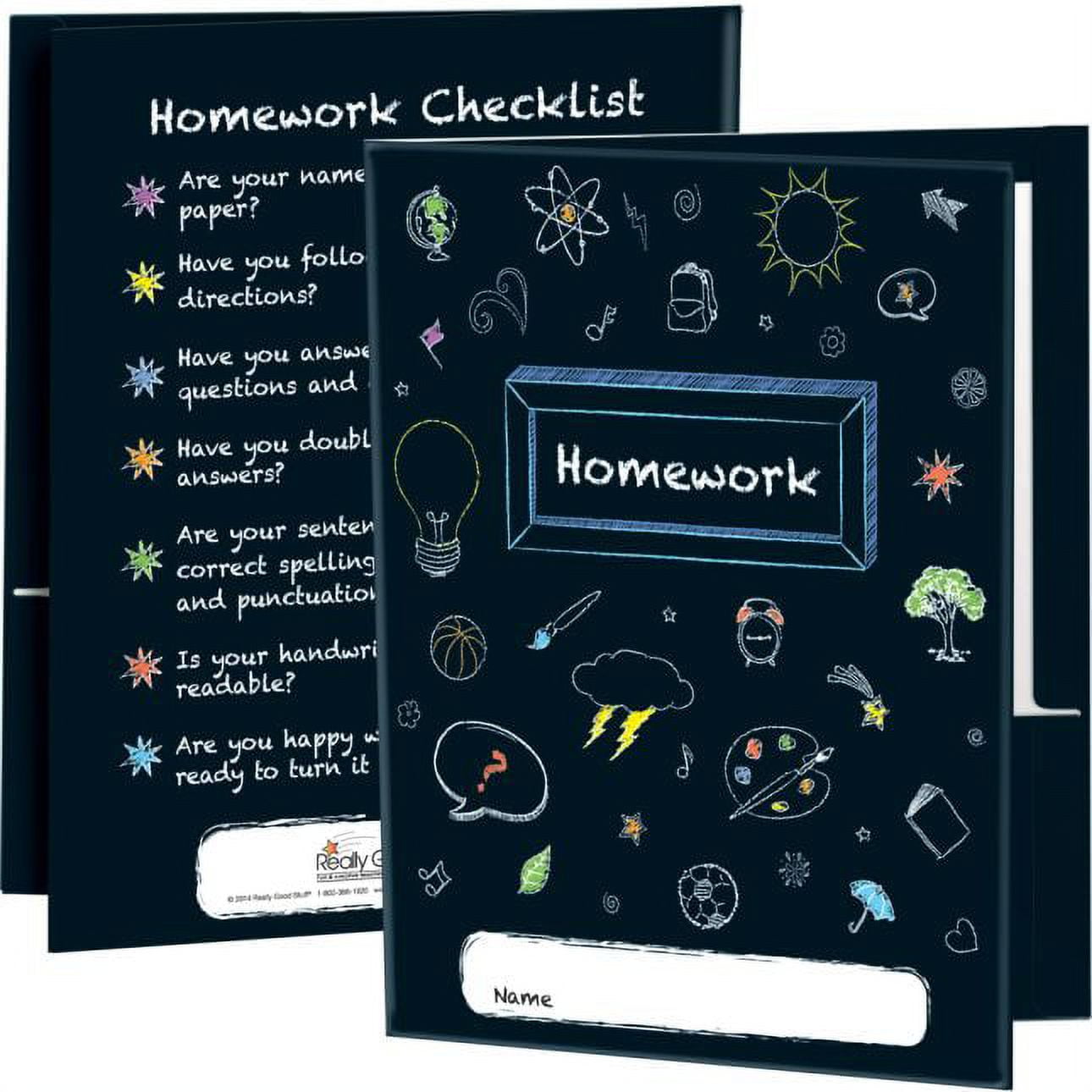 Chalkboard Motif Homework Folders - 12 folders - Walmart.com