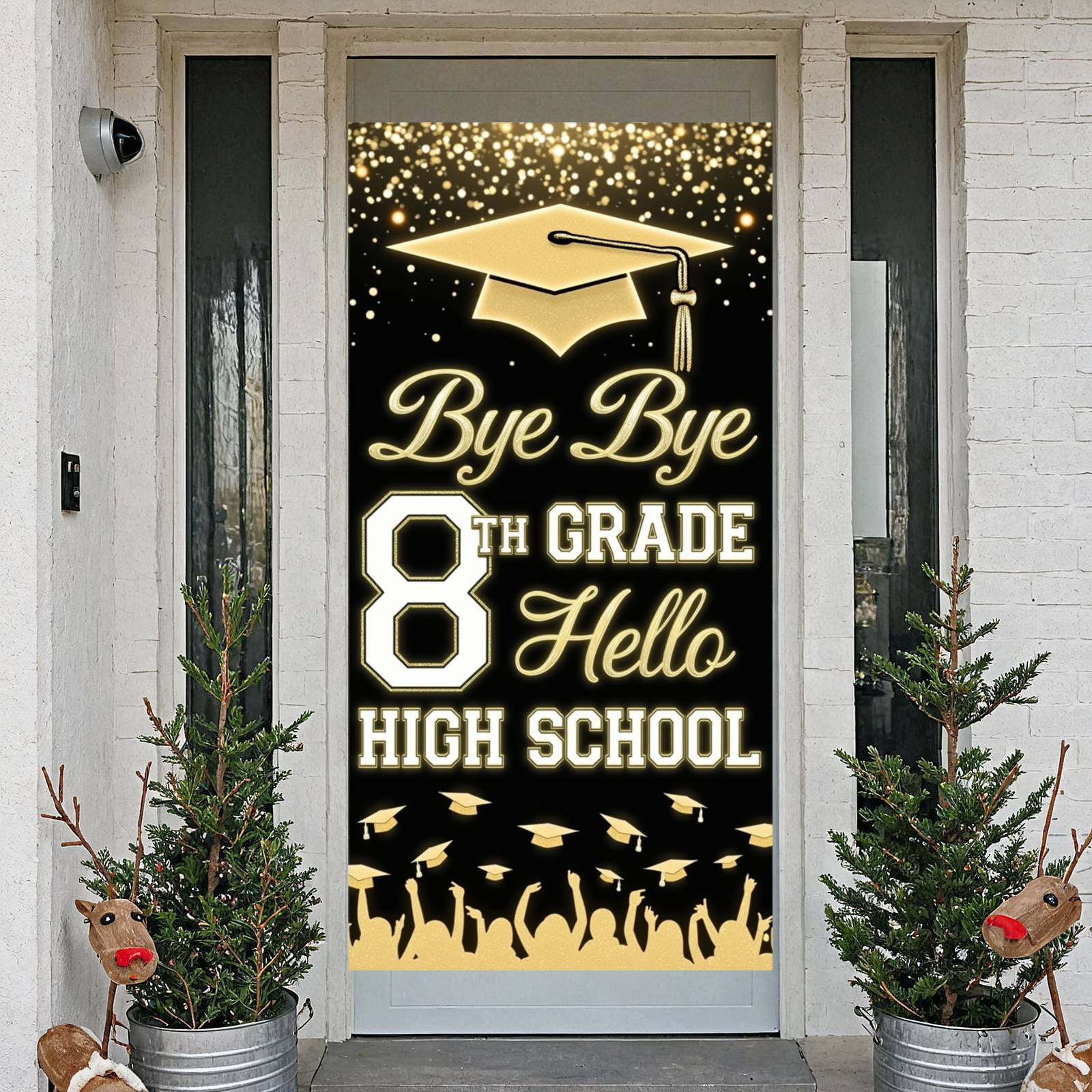 Chalkboard Next Stop High School Banner Hand-drawn Design Graduation ...