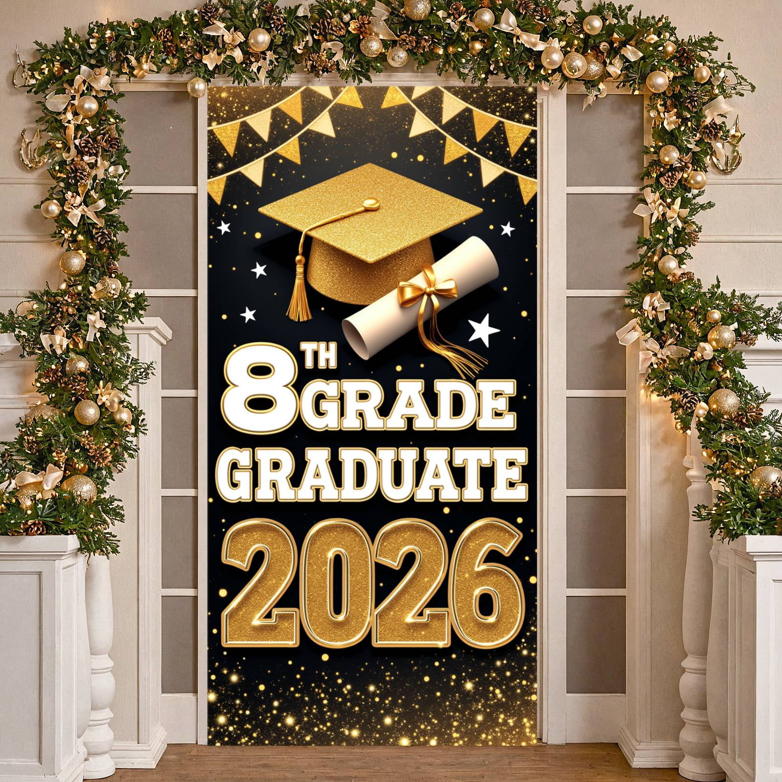 Chalkboard Next Stop High School Banner Hand-drawn Design Graduation ...