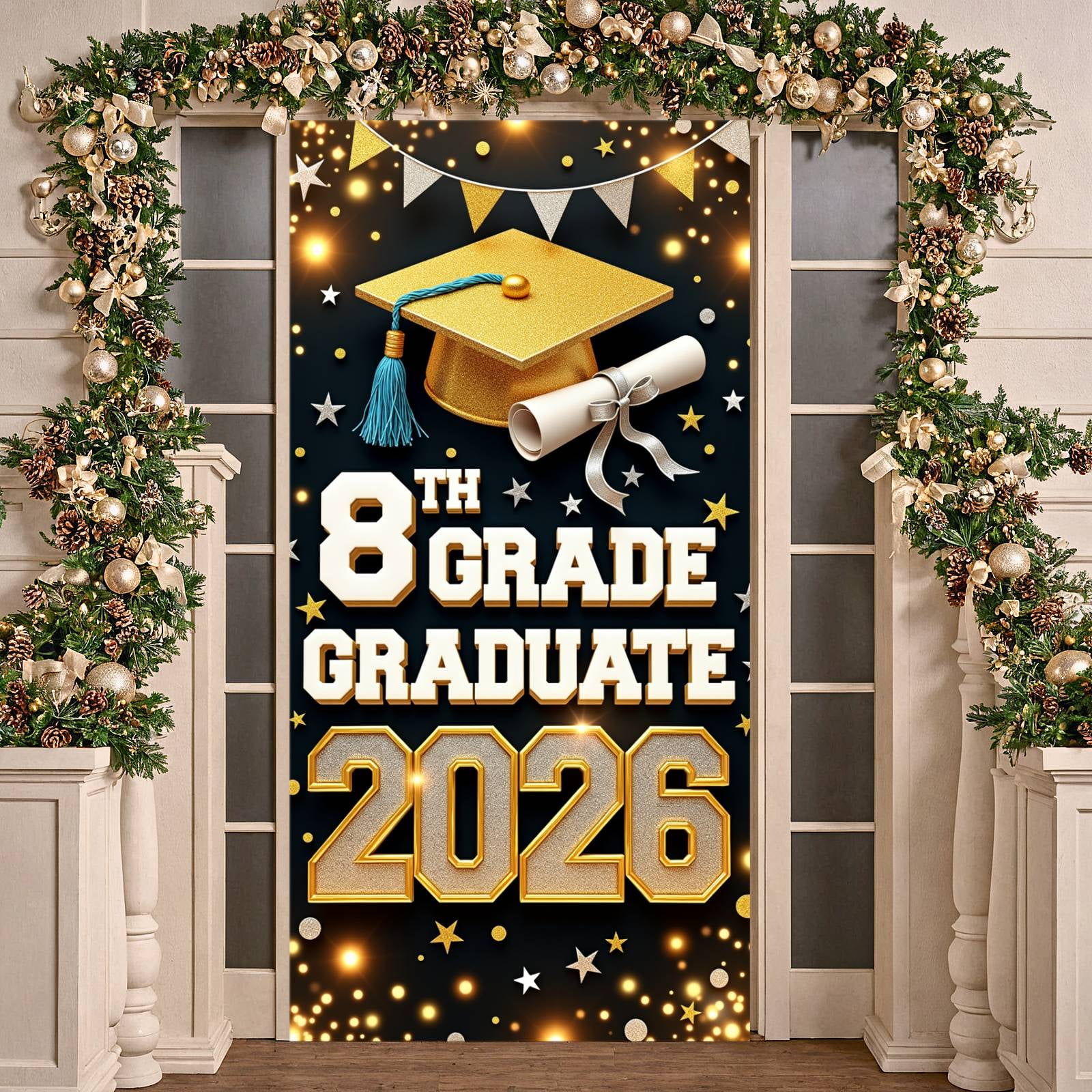 Chalkboard Next Stop High School Banner Hand-drawn Design Graduation ...